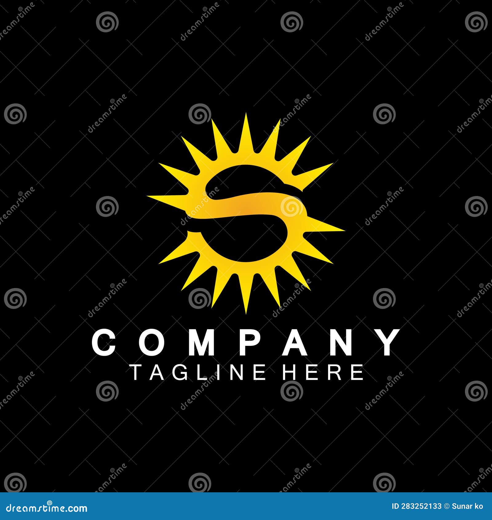 Letter S Icon with Sun Rays for Sun Logo Vector Design Template Stock ...