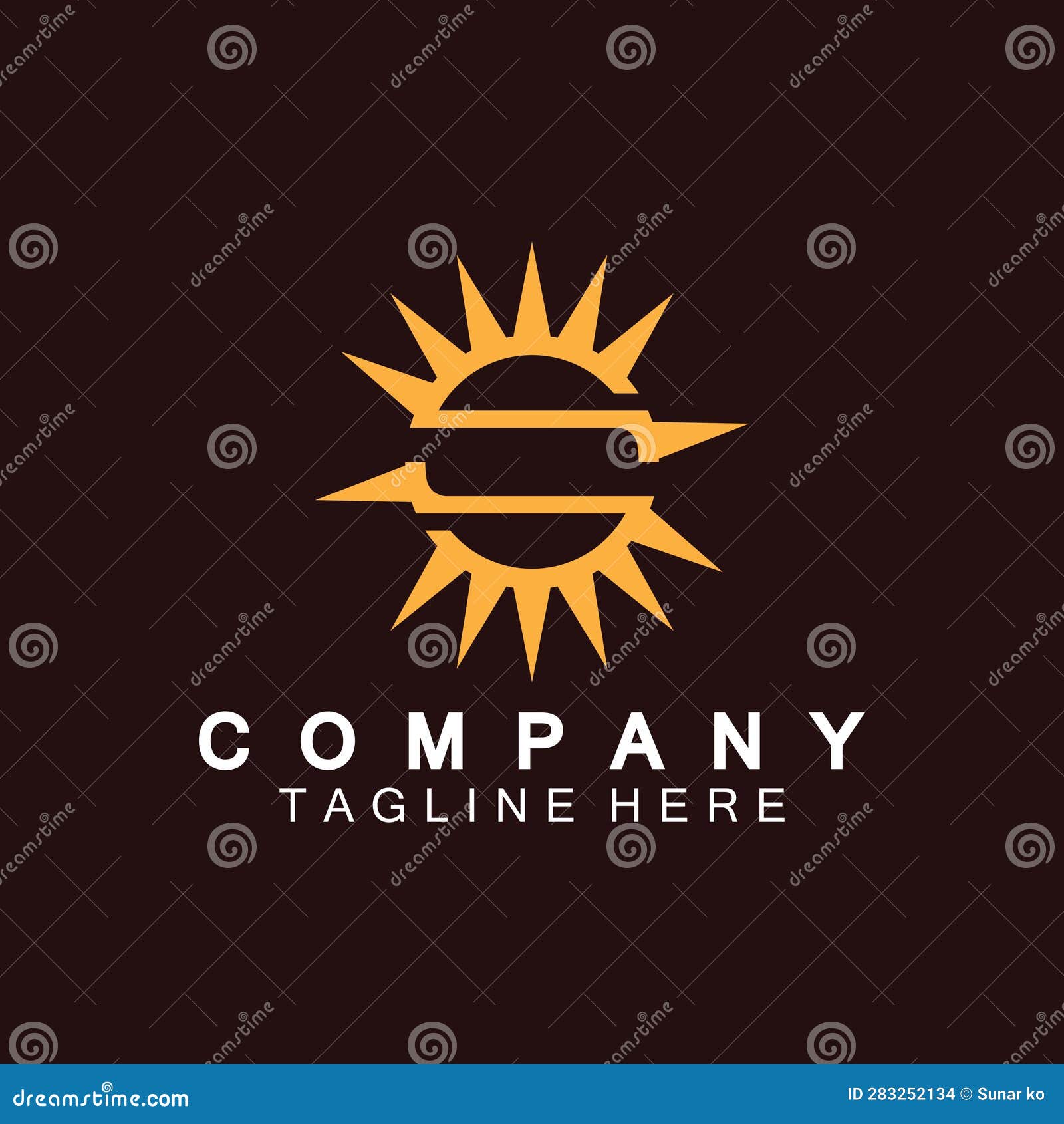 Letter S Icon with Sun Rays for Sun Logo Vector Design Template Stock ...