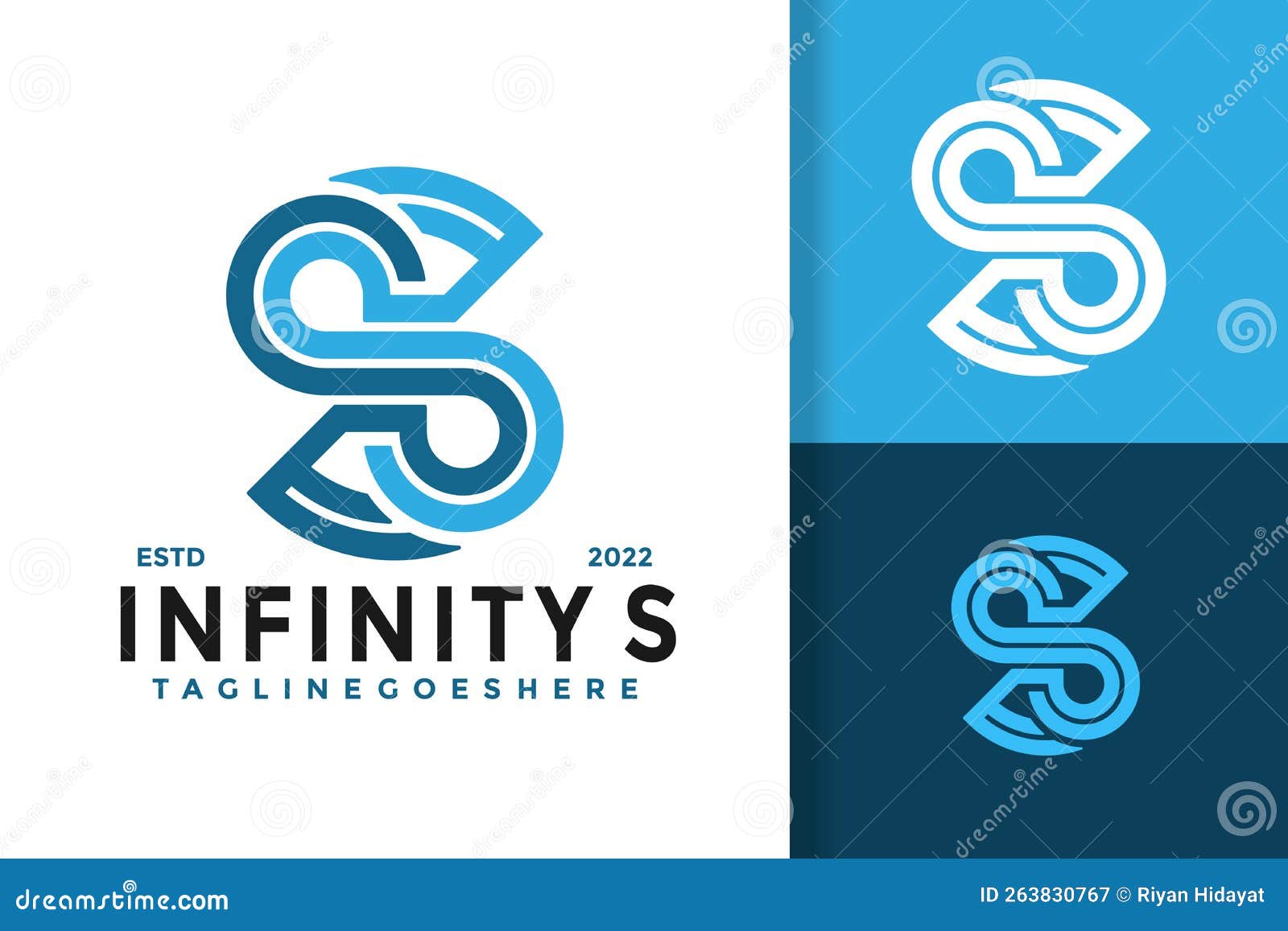 Letter S Infinity Digital Logo Design Vector Illustration Template ...