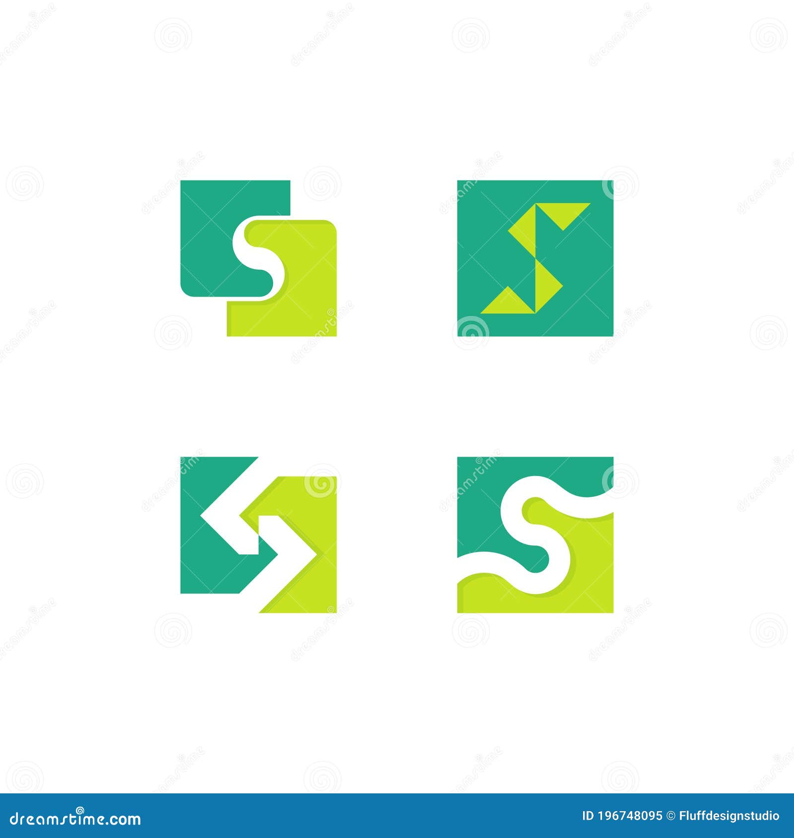 Letter S Inside Square Shapes Logo Collection Stock Vector ...