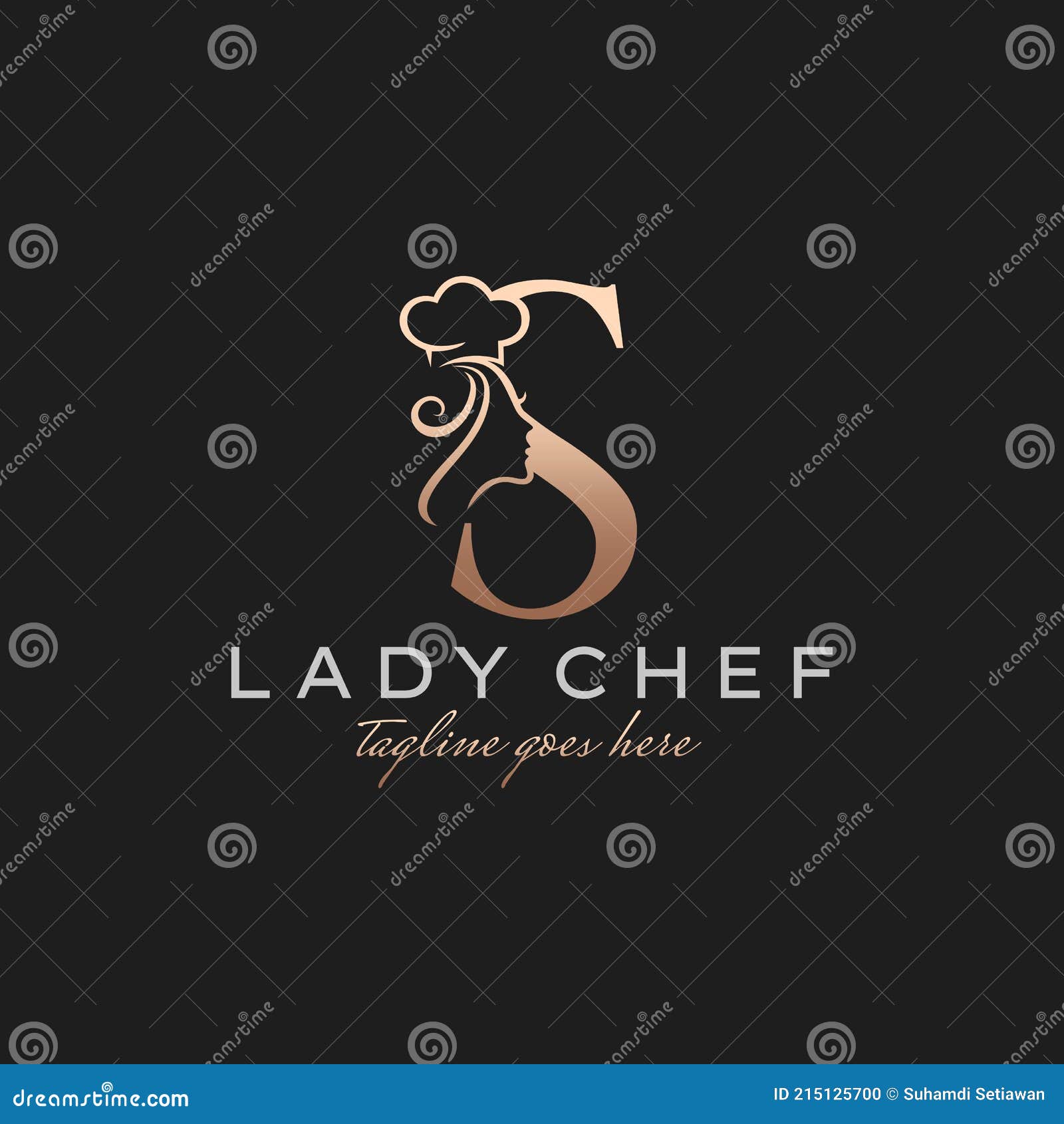 Letter S Lady Chef, Initial Beauty Cook Logo Design Vector Stock Vector ...