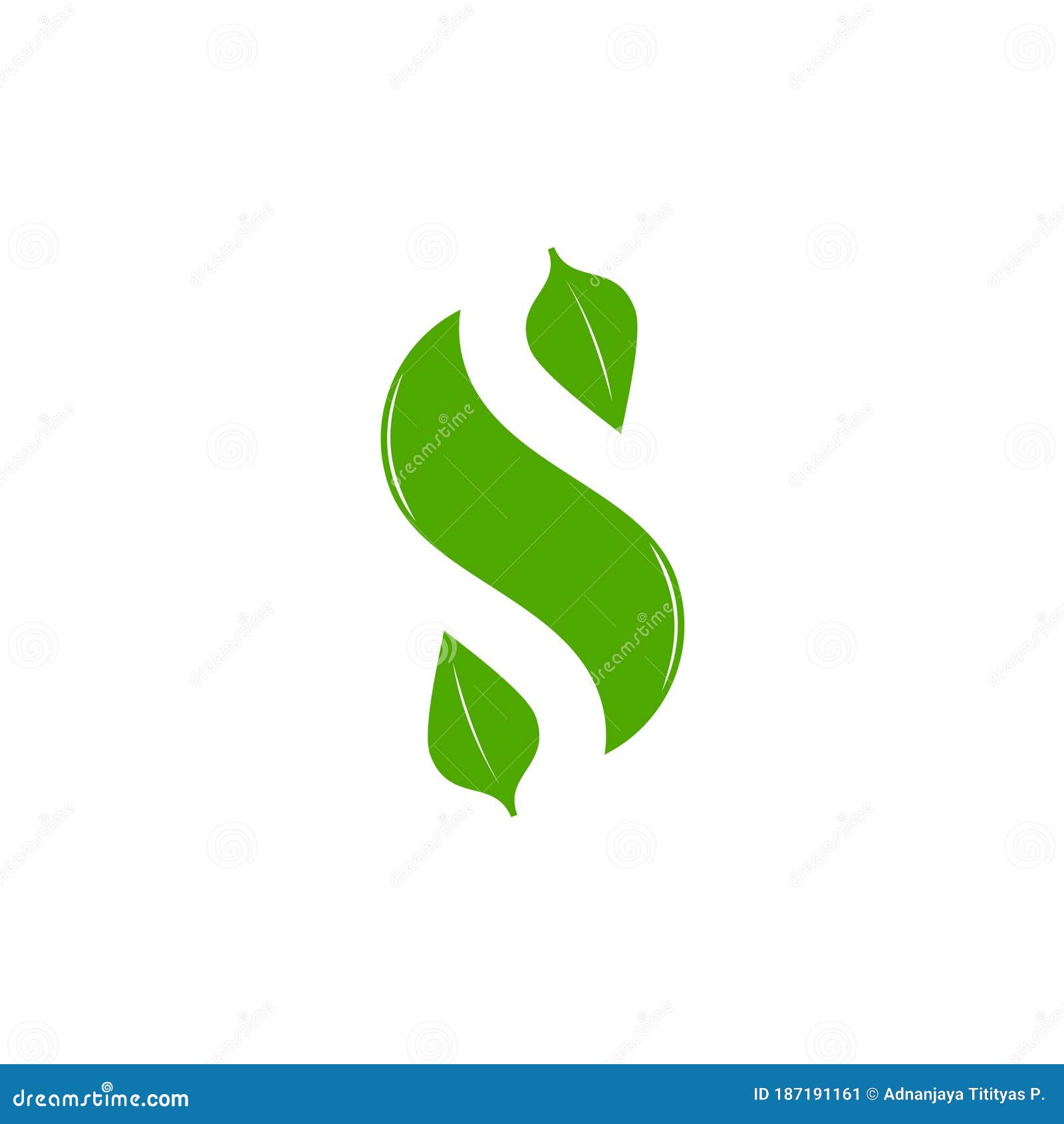 Letter S Leaf Green Simple Geometric Symbol Logo Vector Stock Vector ...