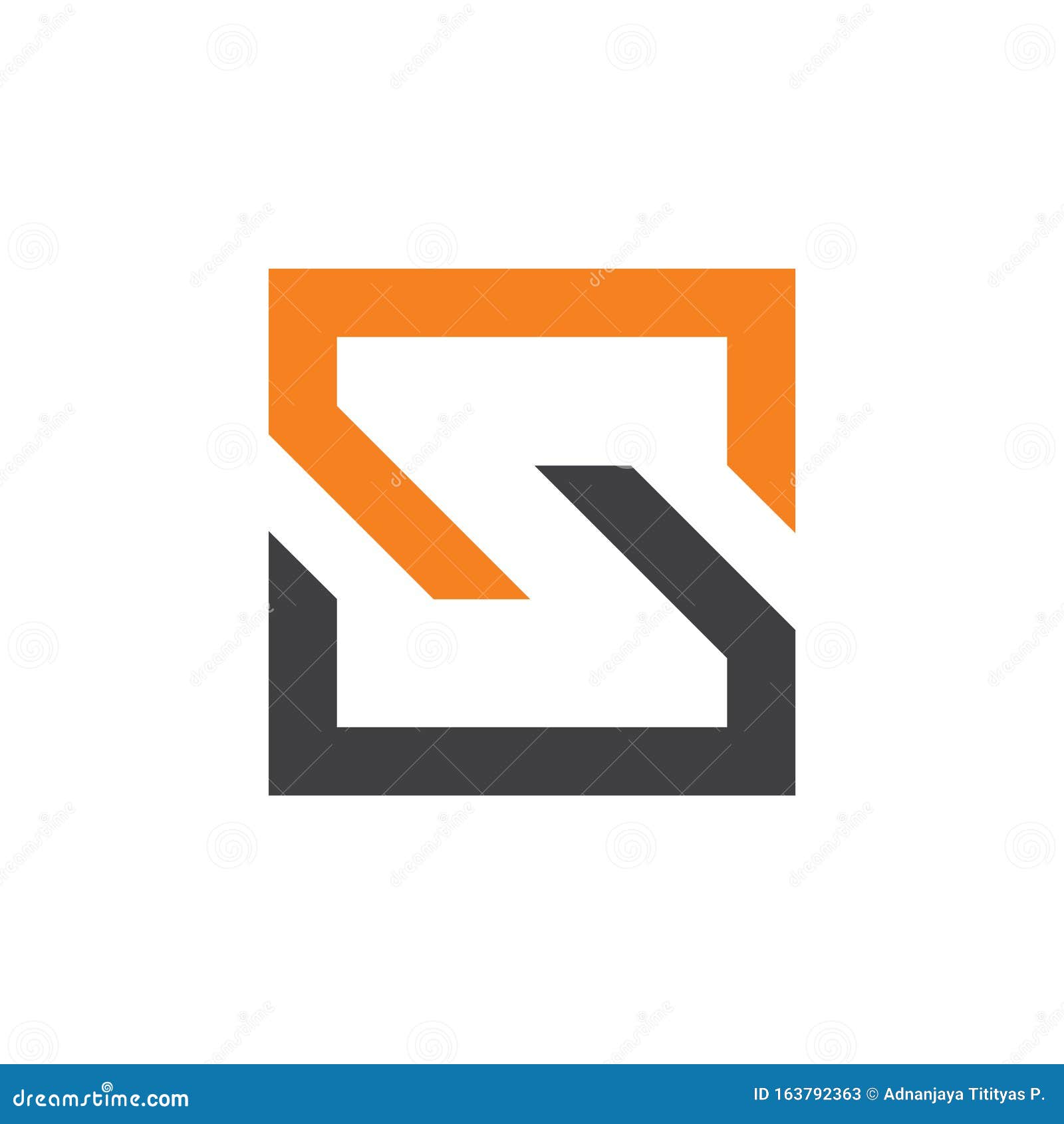 Letter S Linked Geometric Line Square Logo Vector Stock Vector ...
