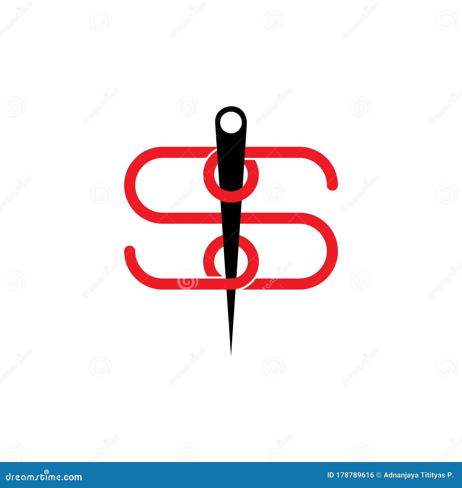 Letter S Linked Thread Needle Symbol Logo Vector Stock Vector ...