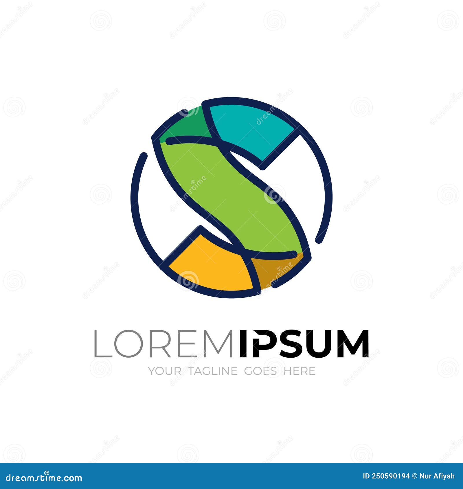 Letter S Logo with Circle Design Colorful, Simple Stock Vector ...