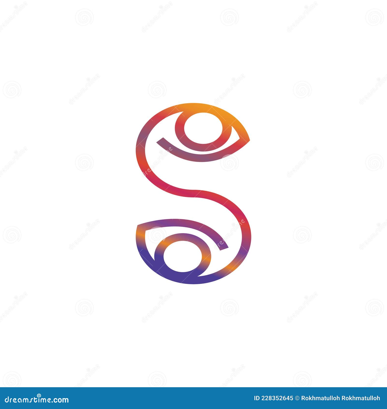 Letter S Logo Color Line Eye Illustration Vector Design Stock Vector ...