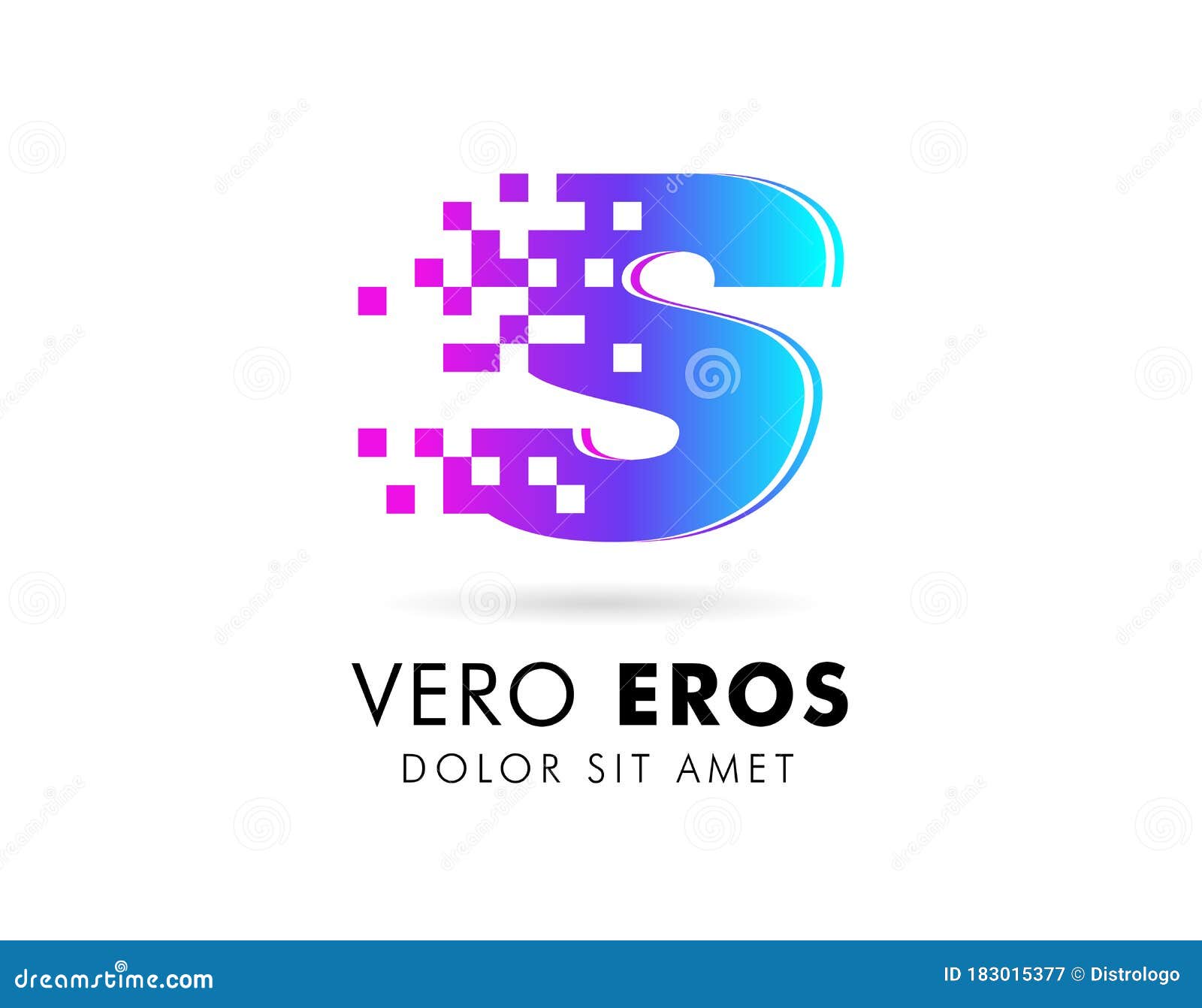 Letter S Logo Design Template. Letter S Logo in Pixel Motion Style with ...