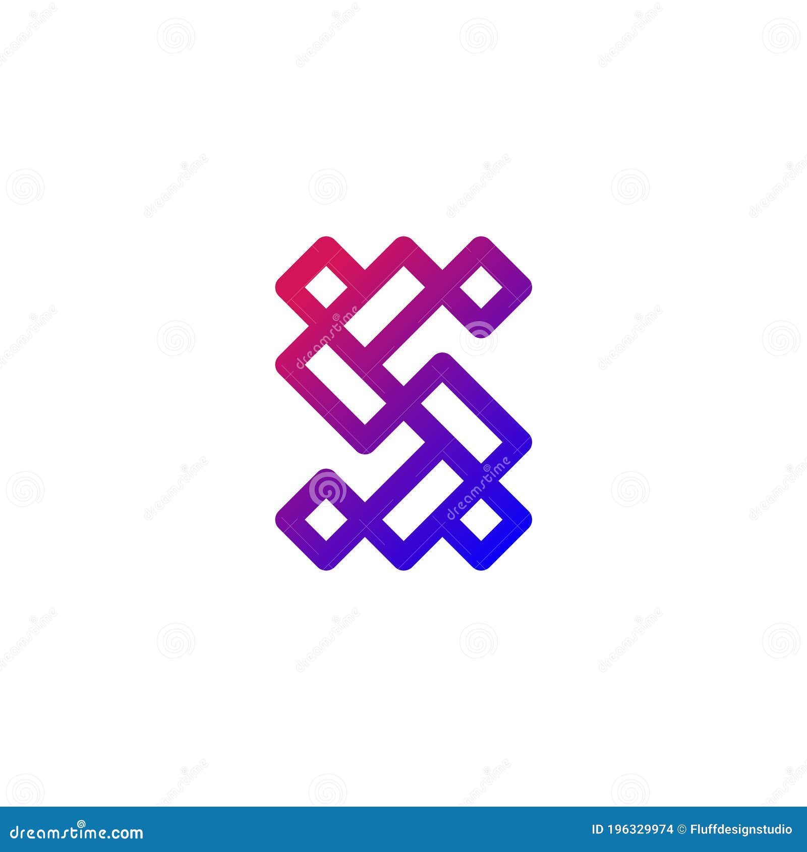 Letter S Logo Formed from Rectangles and Squares Stock Vector ...