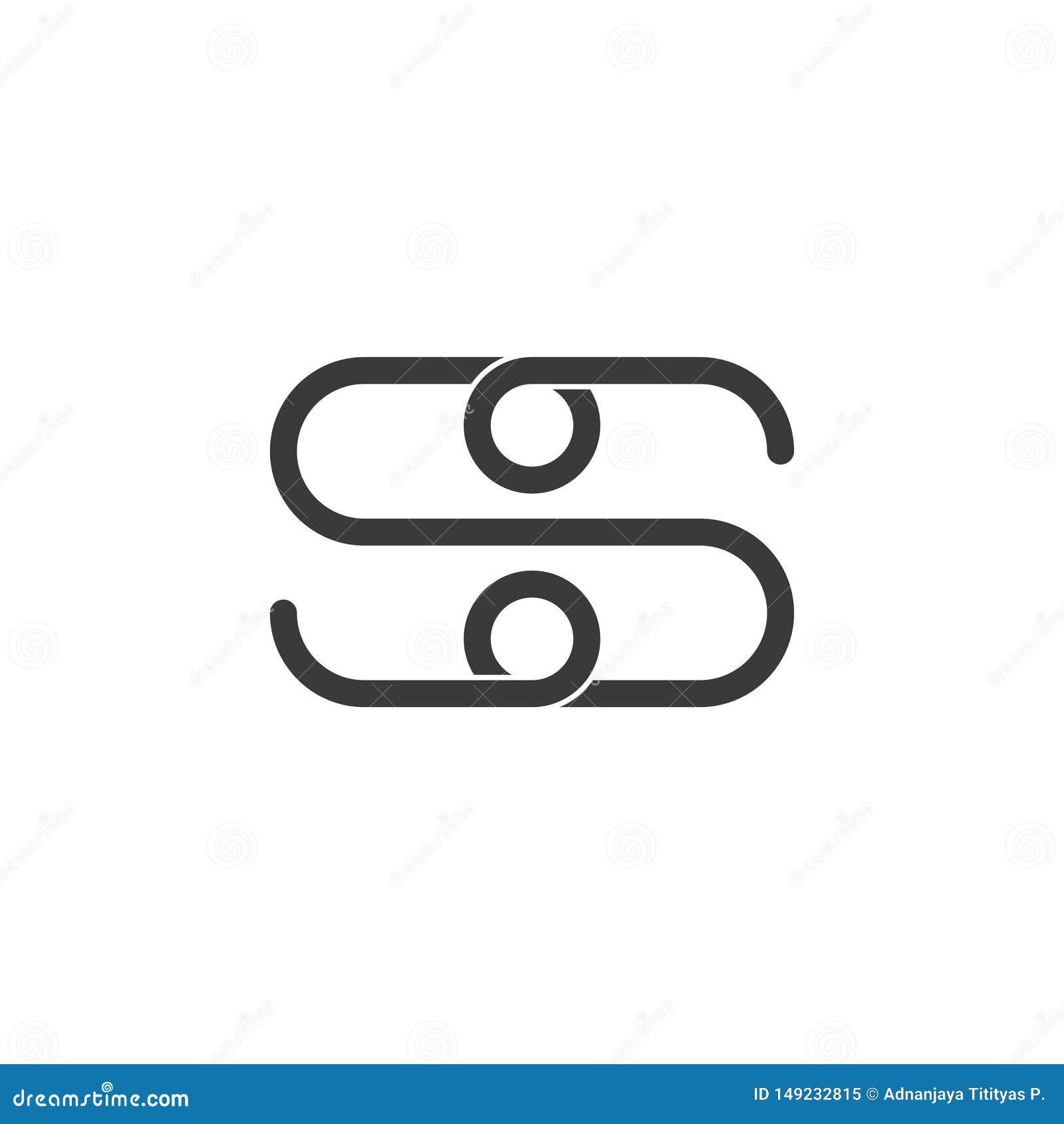 Letter S Loop Overlapping Line Logo Vector Stock Vector - Illustration ...