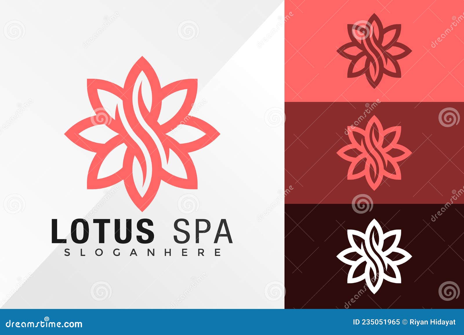 Letter S Lotus Spa Logo Design Vector Illustration Template Stock ...