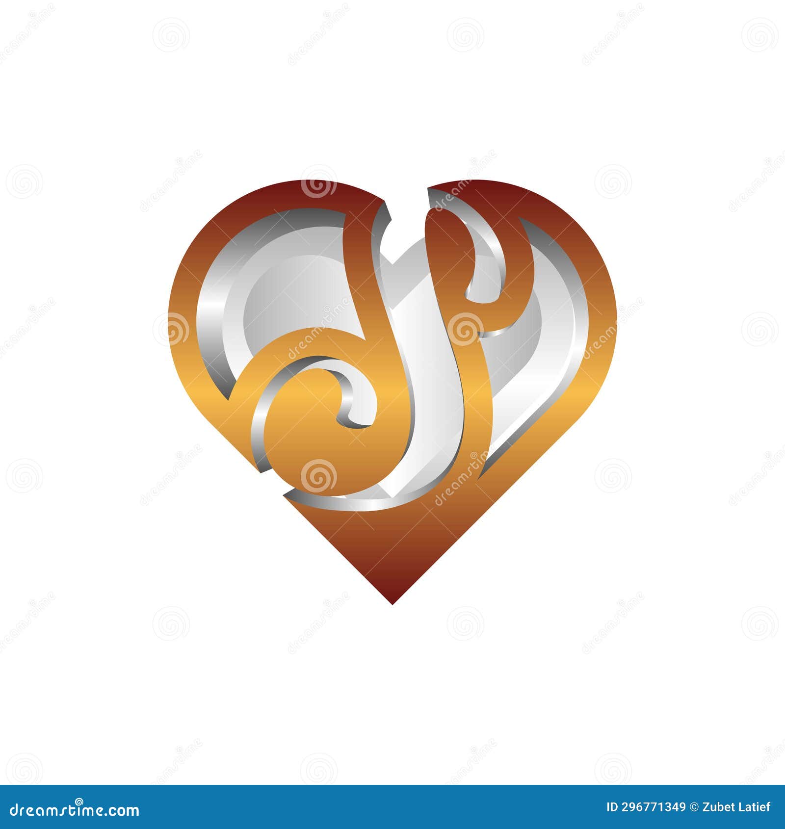 Letter S with Love Logo Design Template, Vector Illustration on a White ...