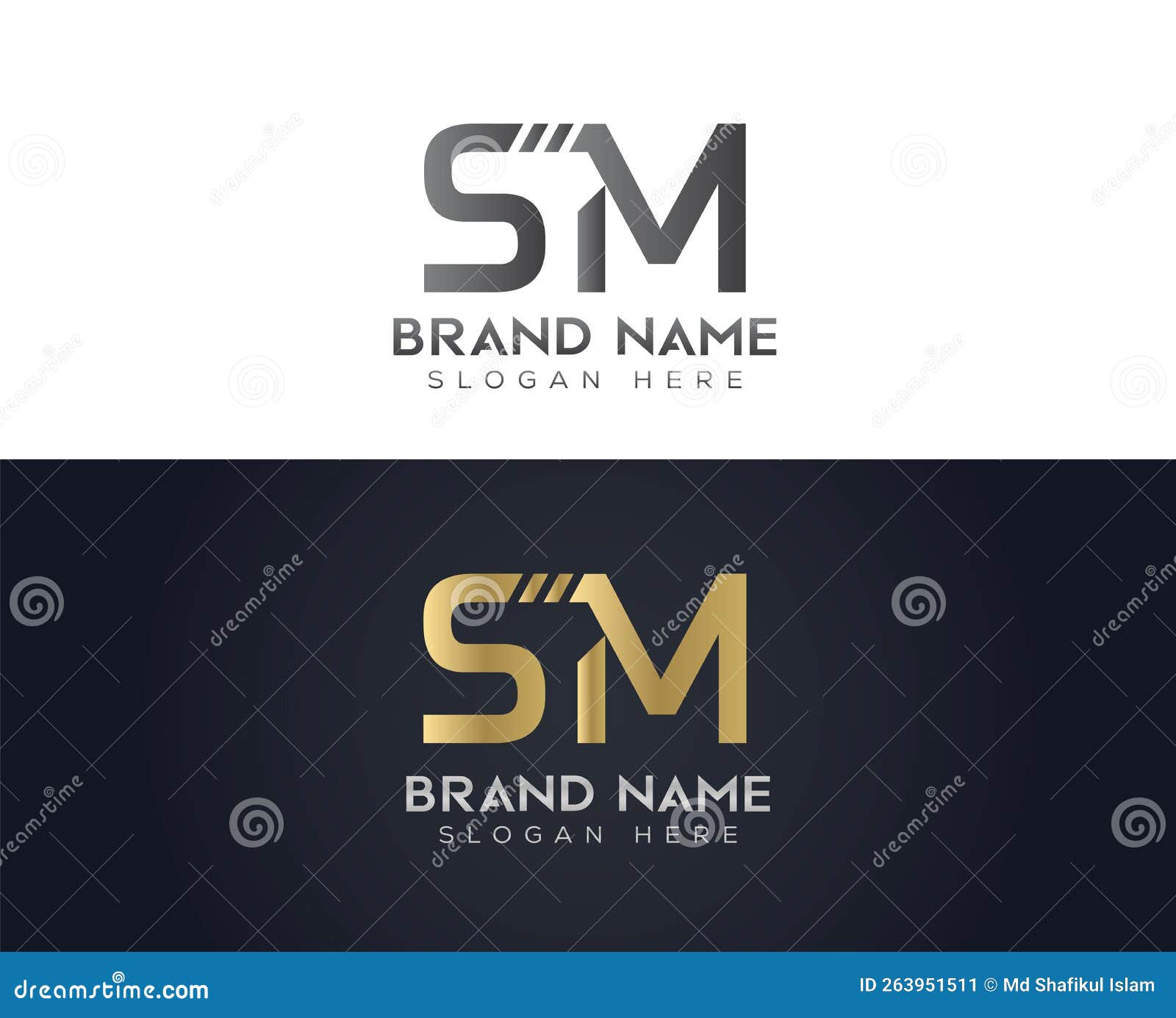 Letter S M Typography Vector Logo Design Stock Vector - Illustration of ...