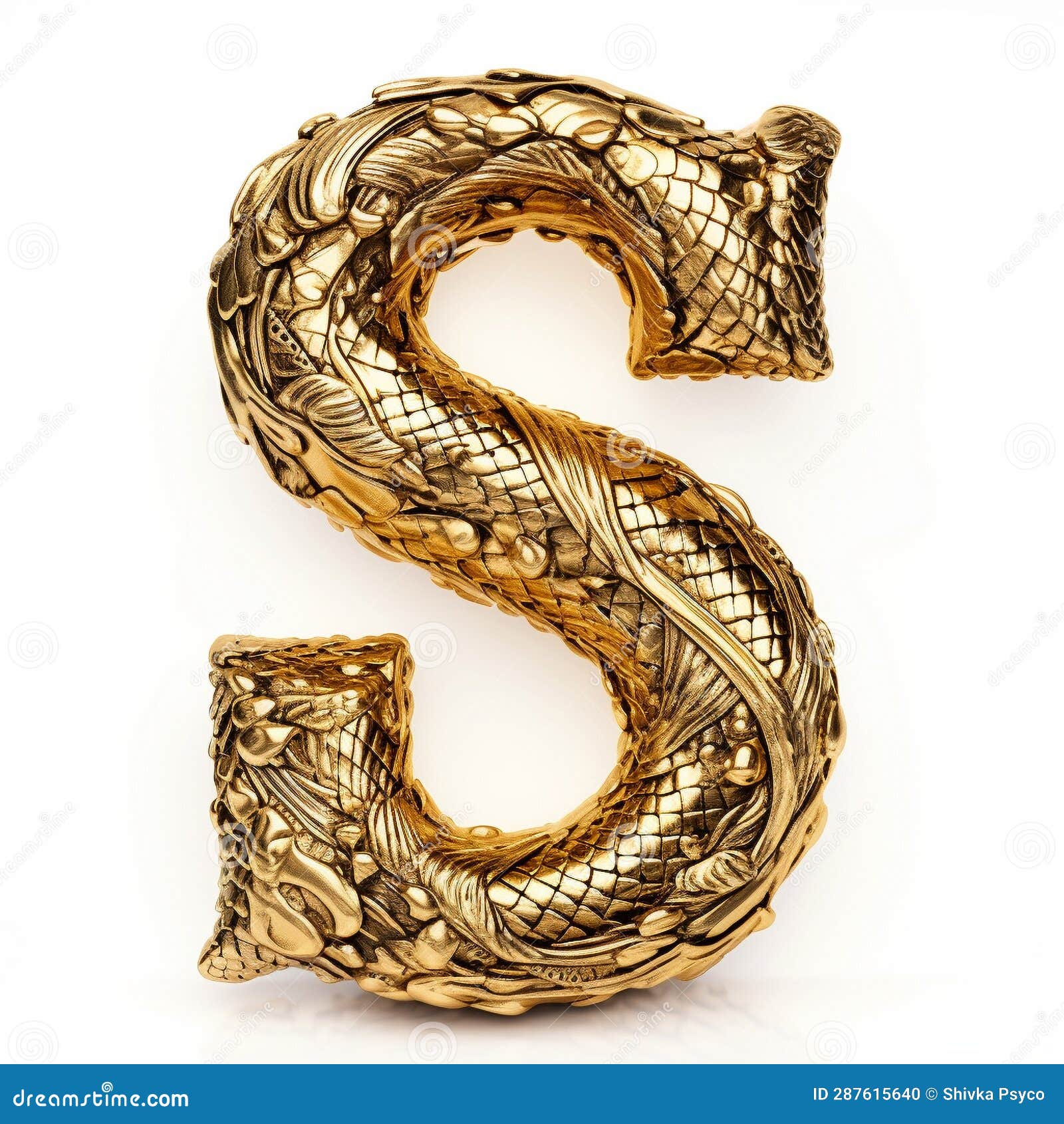Letter S Made of Glittering Object on White Background Generative AI ...