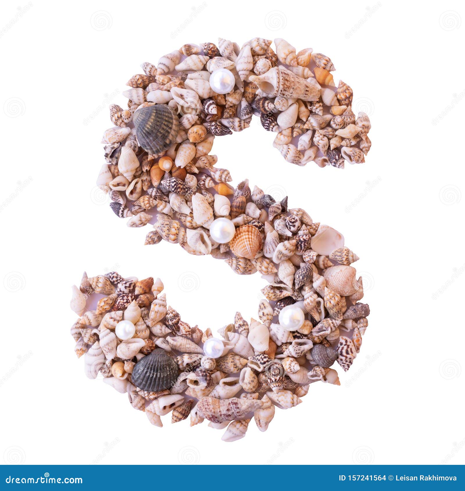 Letter S Made of Tiny Seashells. Stock Photo - Image of rest, decor ...