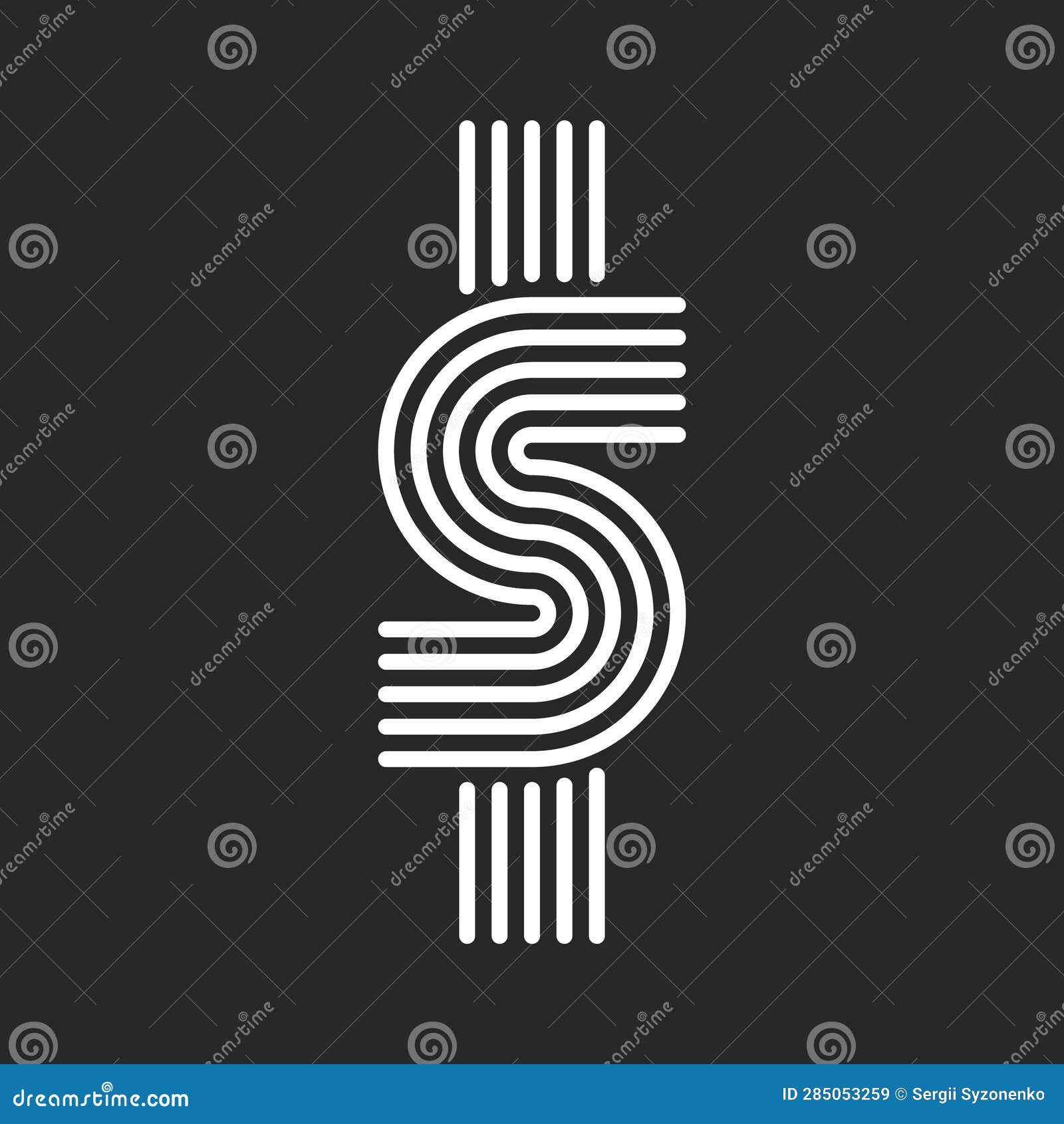 Letter S Monogram Initial Logo Rounded Shape, Look Like Dollar Sign ...
