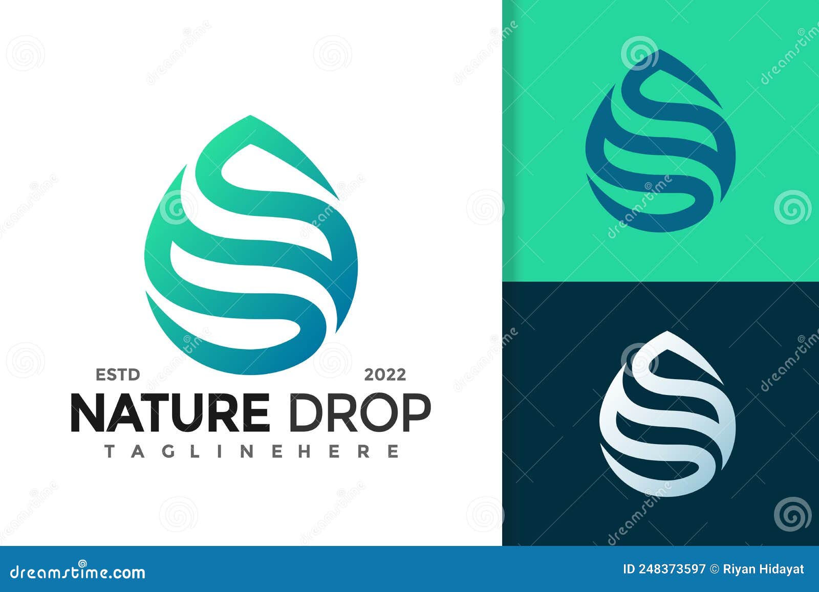Letter S Nature Drop Wave Logo Design Vector Template Stock Vector ...
