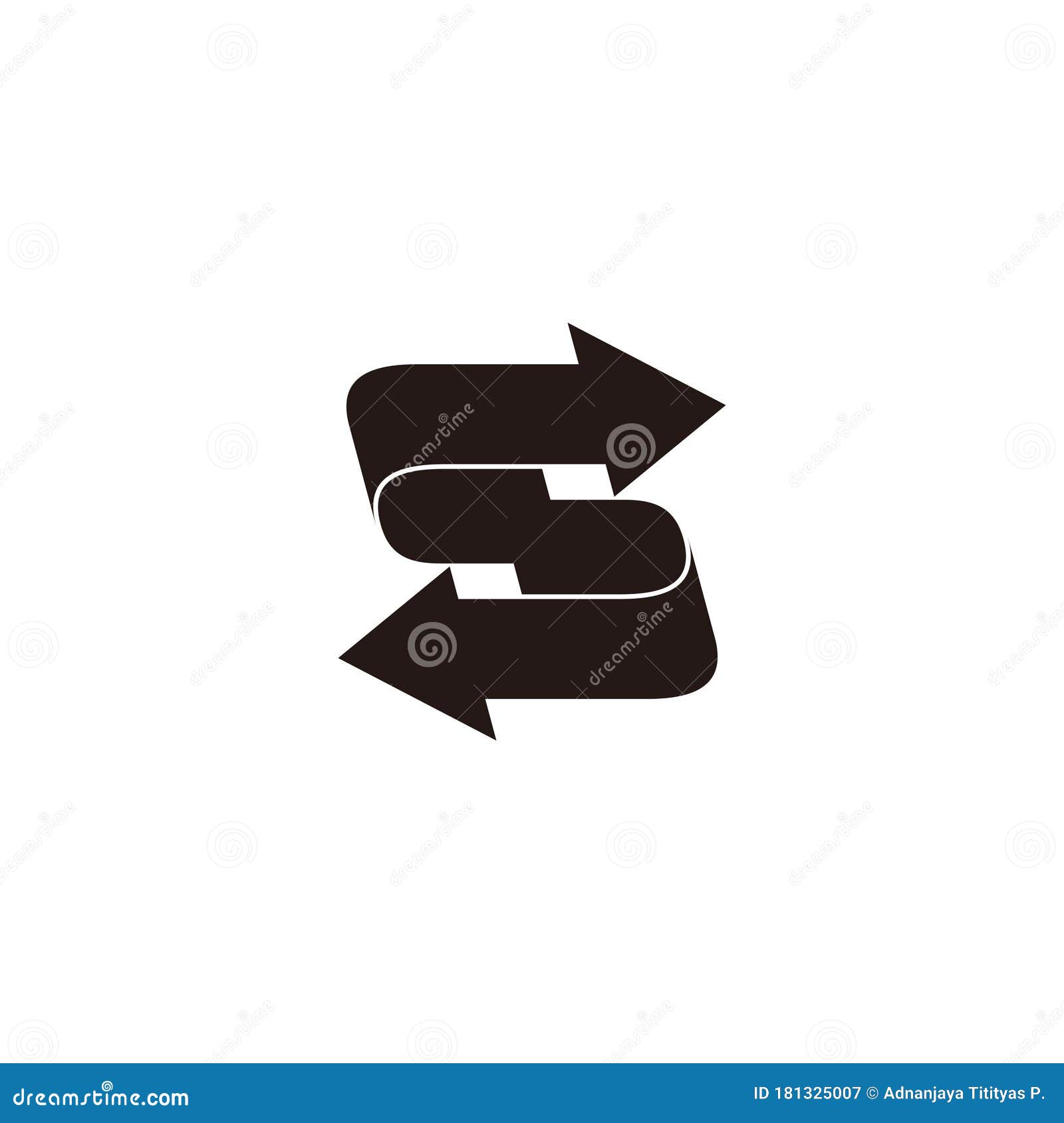 Letter S Opposite Arrow Motion Ribbon Design Logo Vector Stock Vector ...