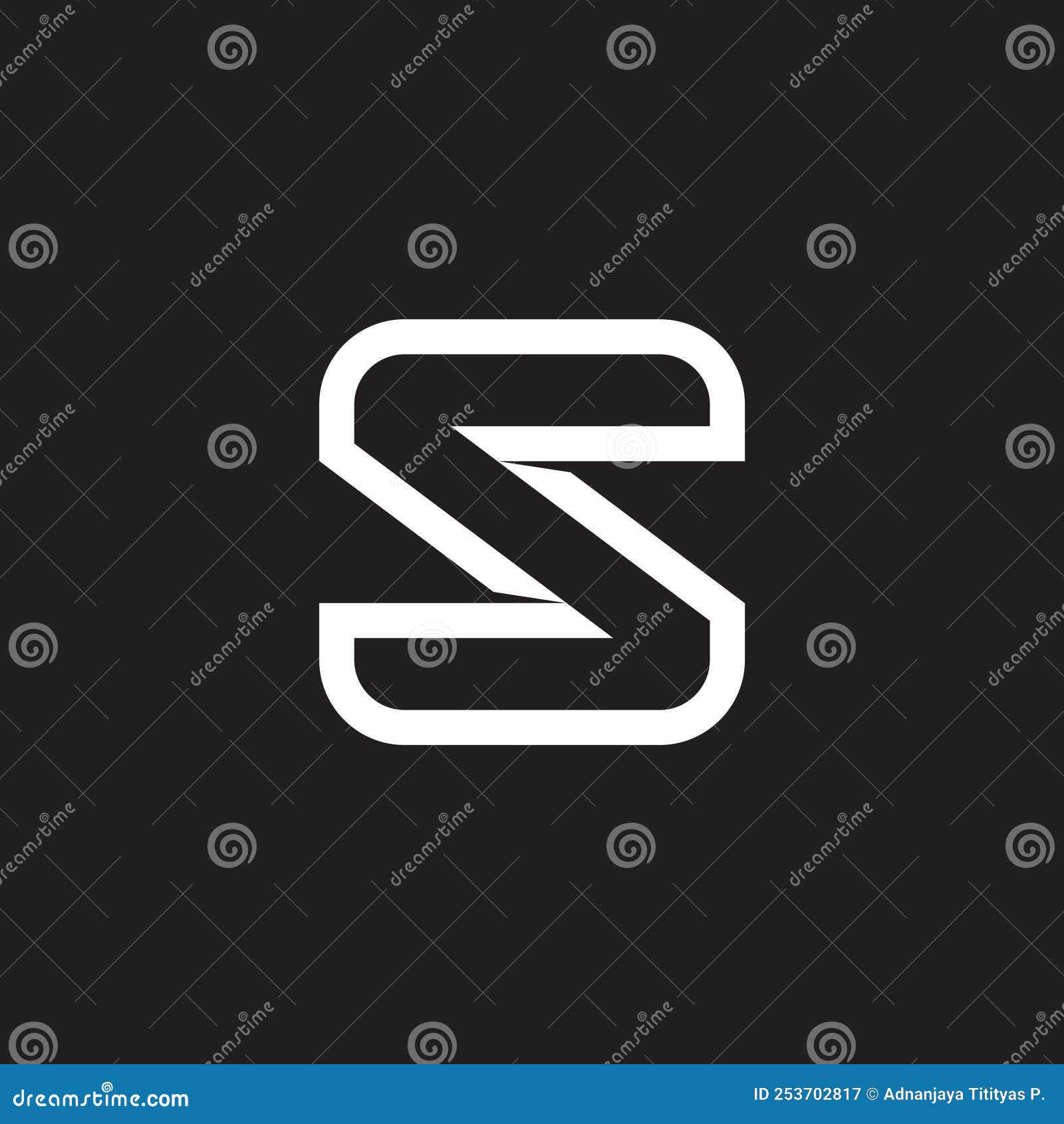 Letter S Outline Simple Geometric Motion Logo Vector Stock Vector ...