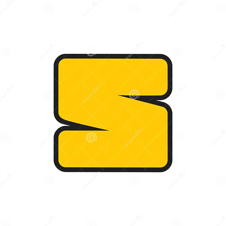 Letter S Outline Square Design Vector Stock Vector - Illustration of ...