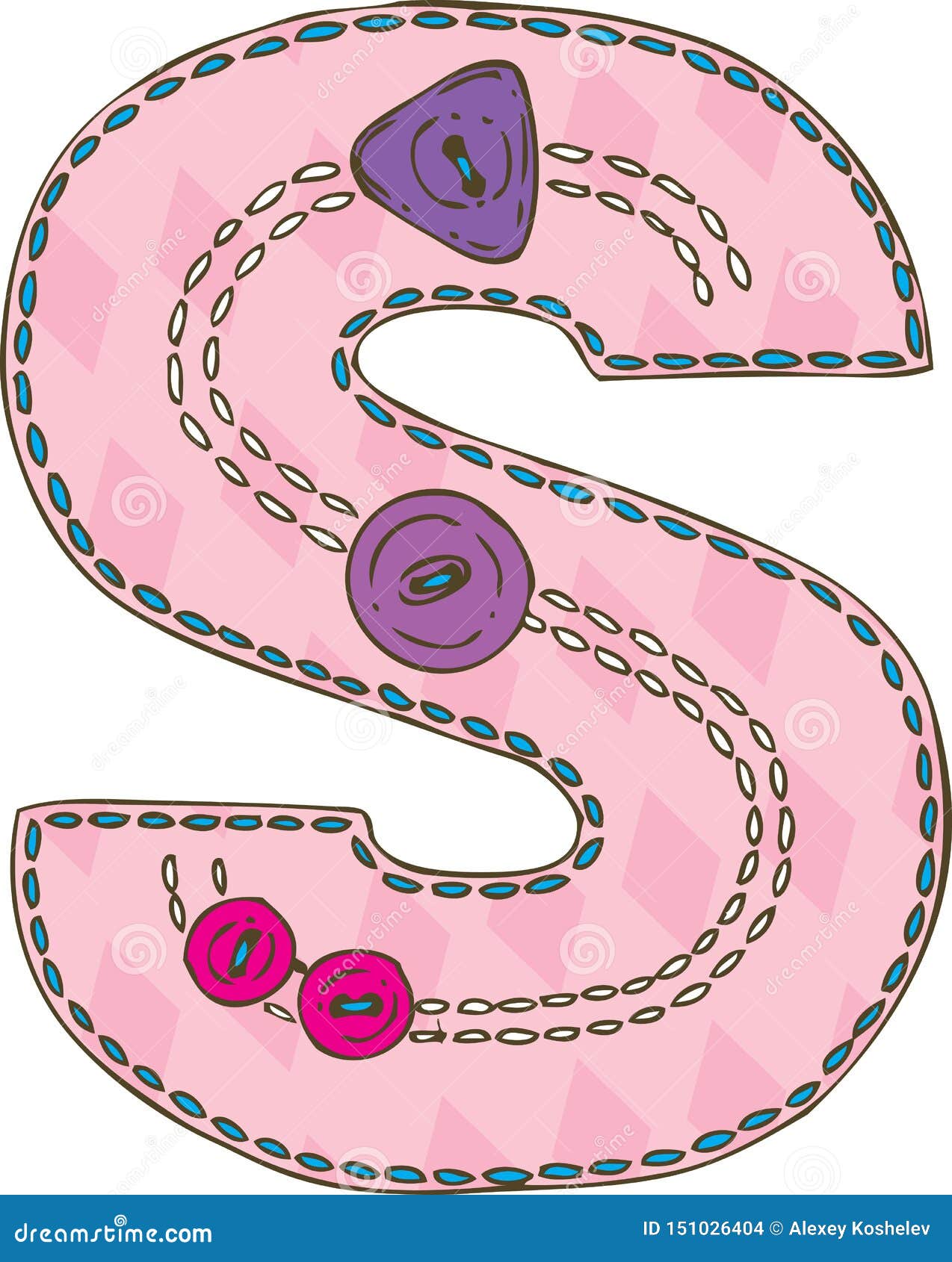 Letter S in Patchwork Style Stock Illustration - Illustration of ...