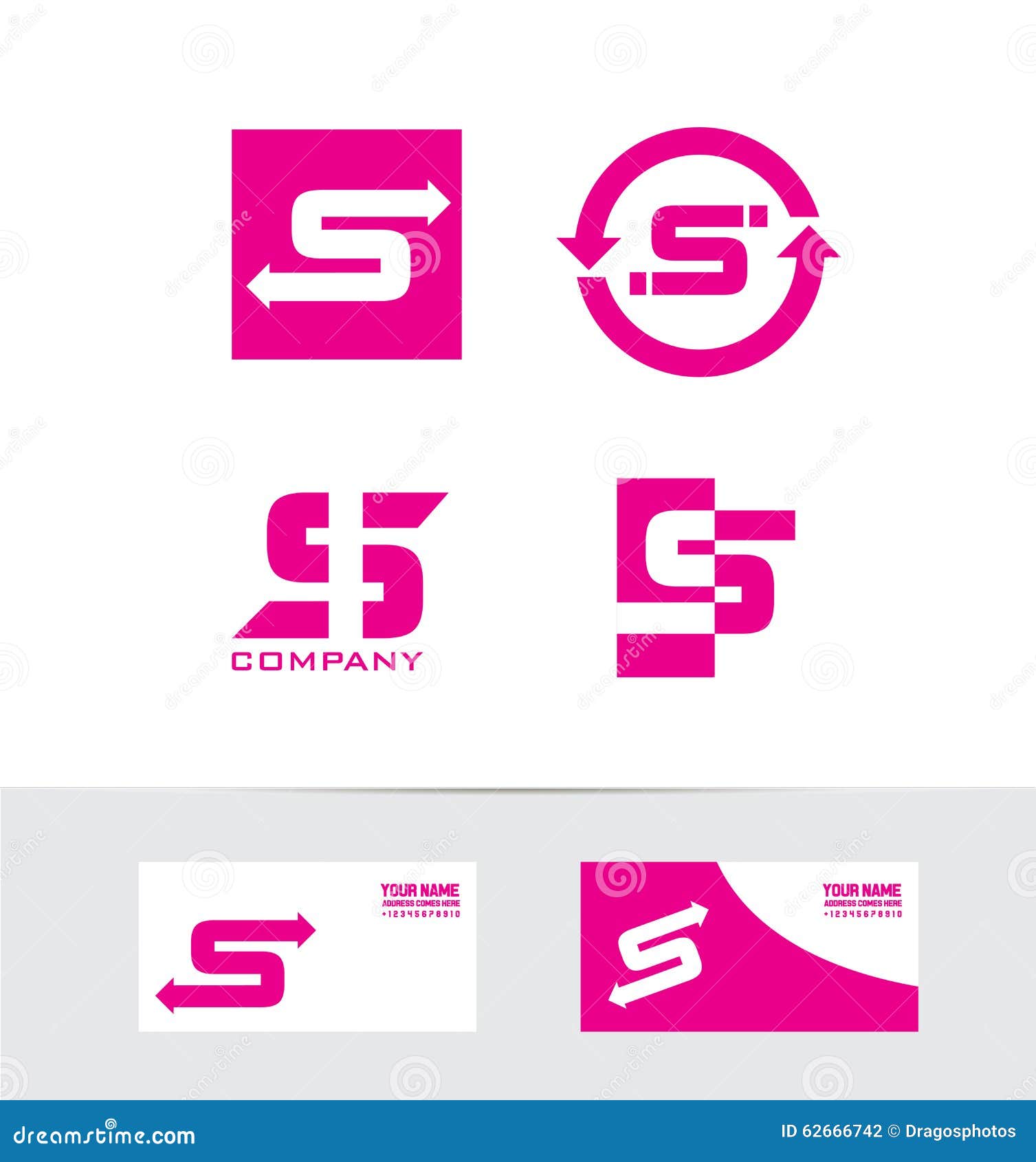 Letter S Pink Logo Set Icon Stock Illustration - Illustration of ...
