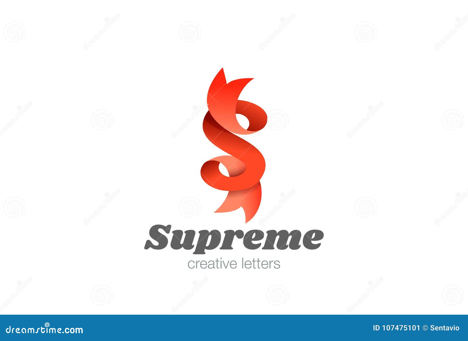 Letter S Ribbon Design Logo Template Stock Illustration - Illustration ...