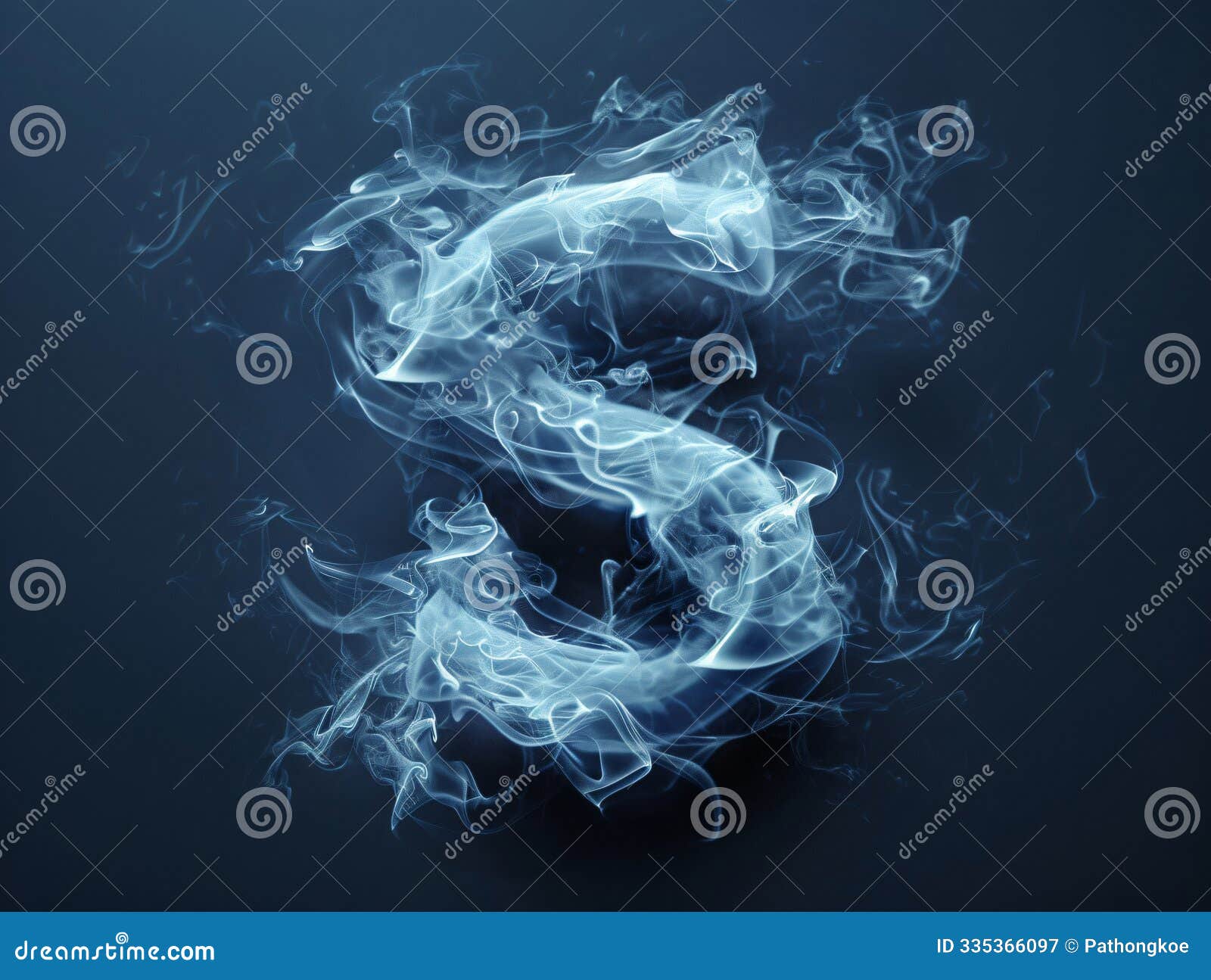 Letter S in the Shape of Smoke. Smoke Effect Gray Alphabet Stock ...