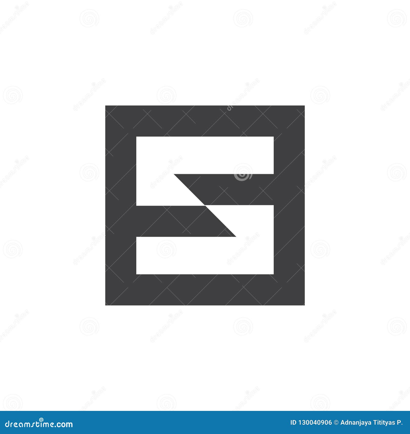 Letter S Simple Geometric Square Vector Stock Vector - Illustration of ...