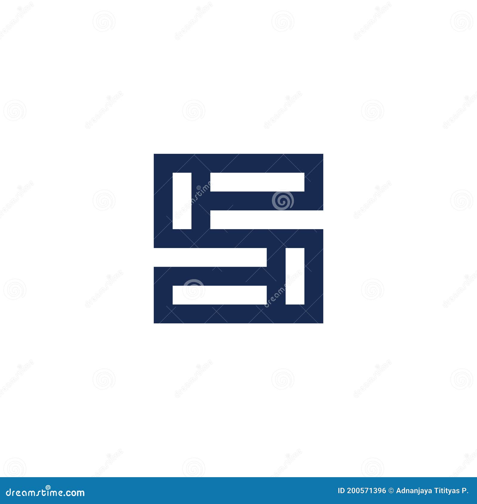 Letter S5 Simple Square Geometric Line Logo Vector Stock Vector ...