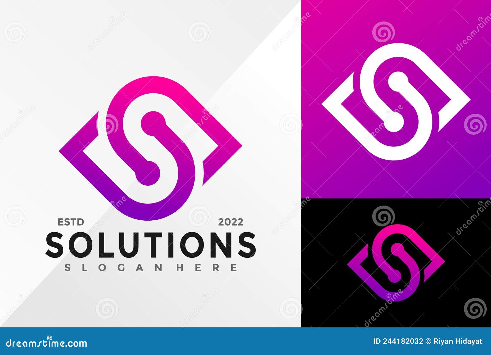 Letter S Solution Technology Logo Design Vector Illustration Template ...