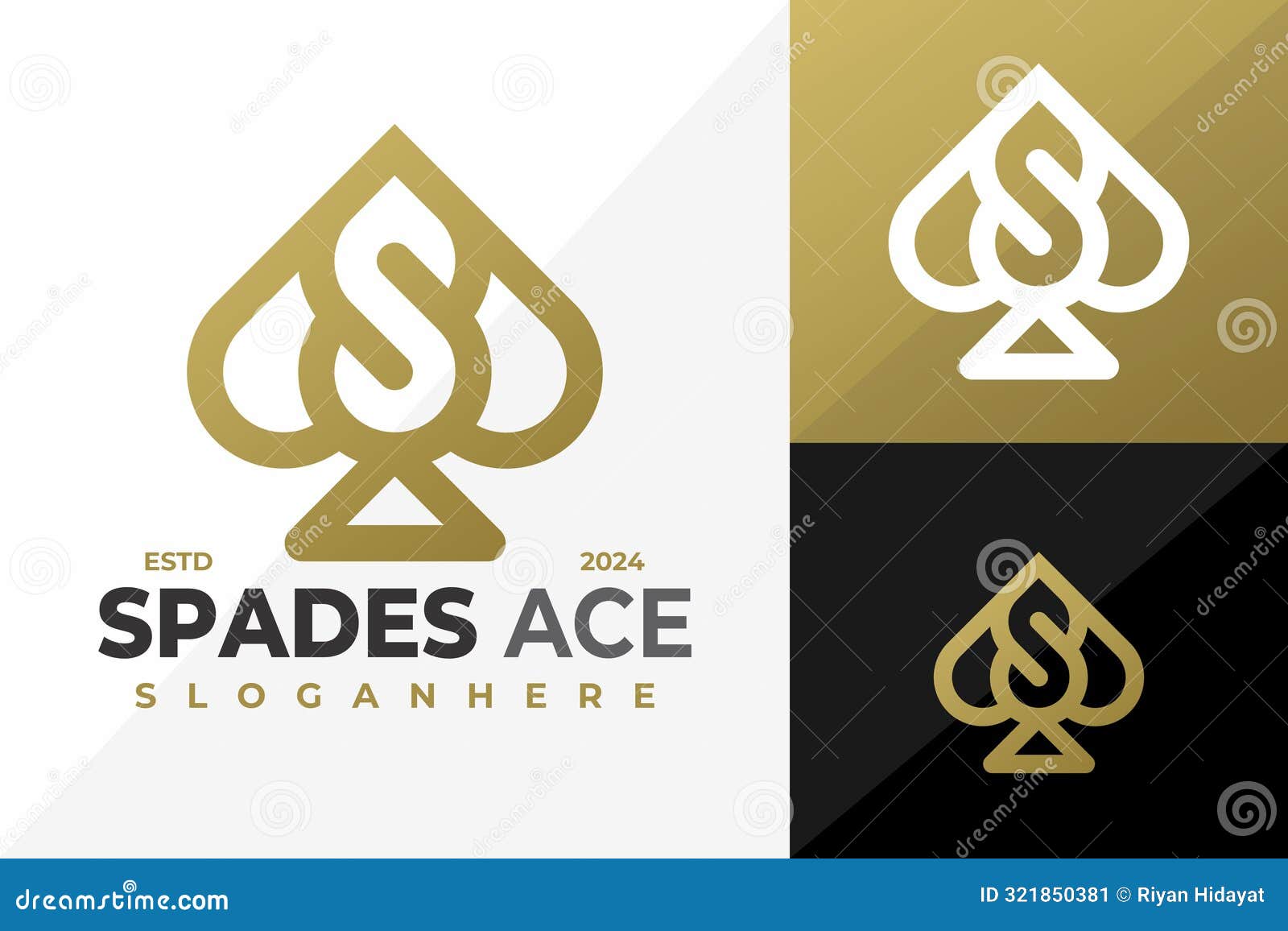 Letter S Spade Ace Logo Design Vector Symbol Icon Illustration Stock ...