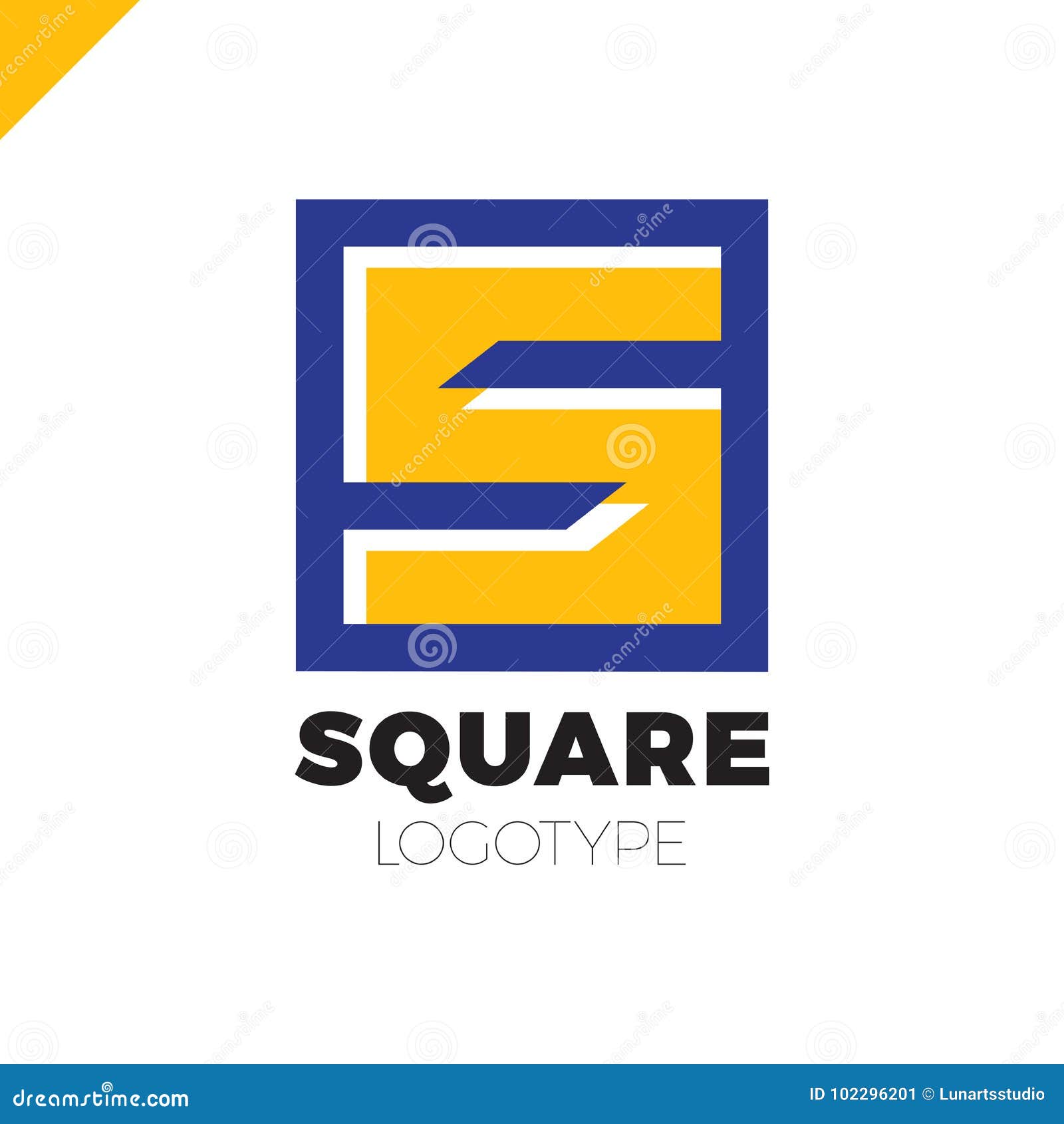 Letter S Square Negative Space Logo Design Element Stock Vector ...