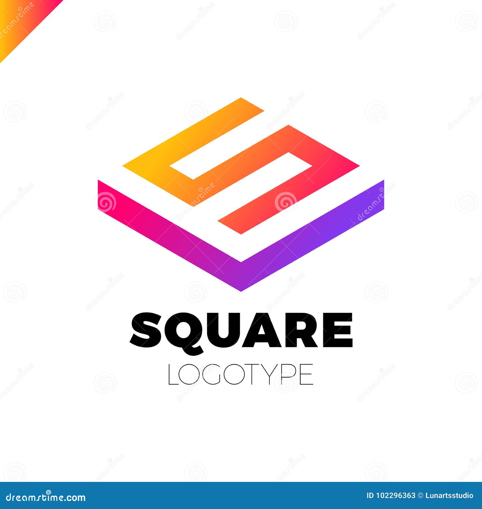 Letter S Square Negative Space Logo Design Element Stock Vector ...