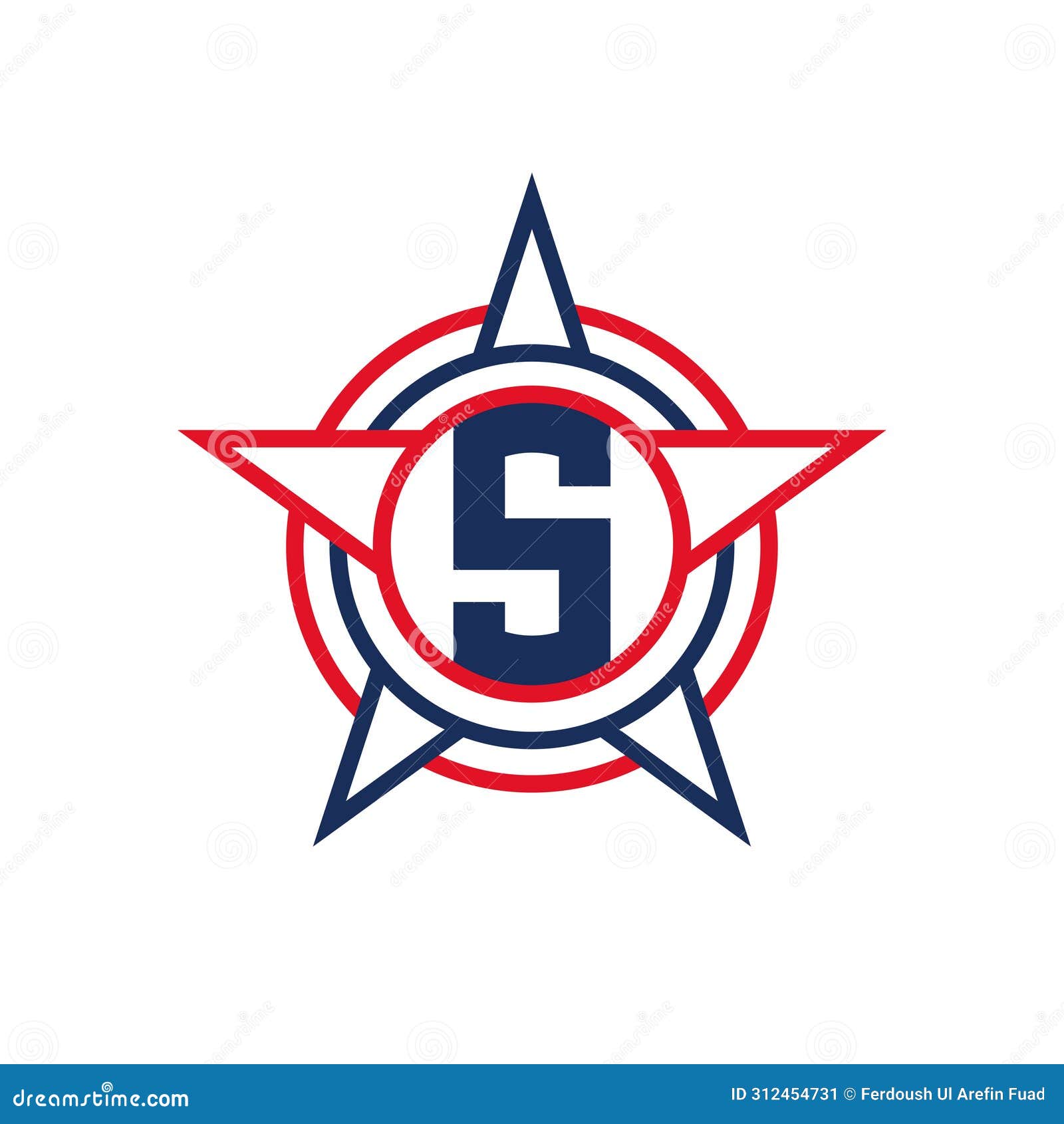 Letter S Star Logo Design. Patriotic S Logo Concept Inside Star Stock ...