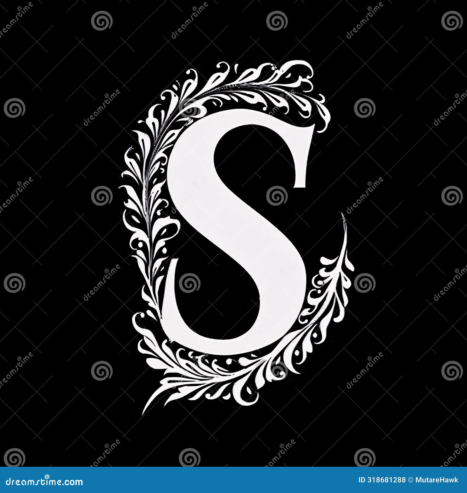 Letter S in the Style of the Baroque. Monogram Design Stock ...