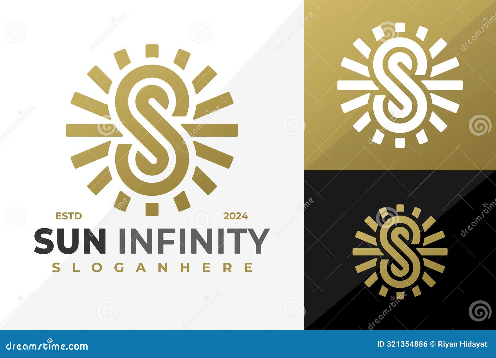 Letter S Sun Infinity Logo Design Vector Symbol Icon Illustration Stock ...