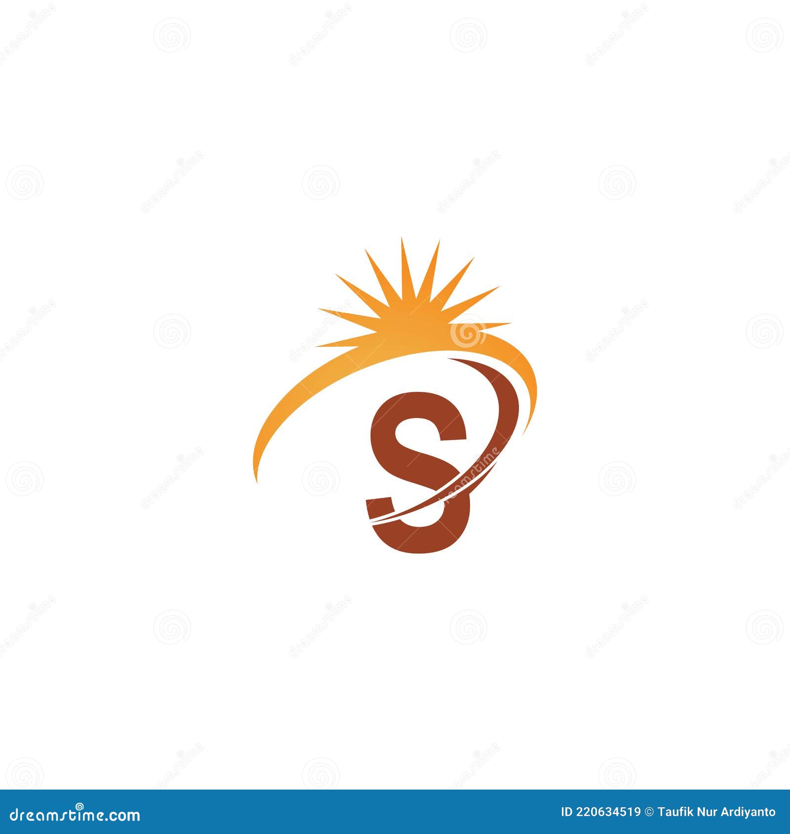 Letter S with Sun Ray Icon Logo Design Template Illustration Stock ...