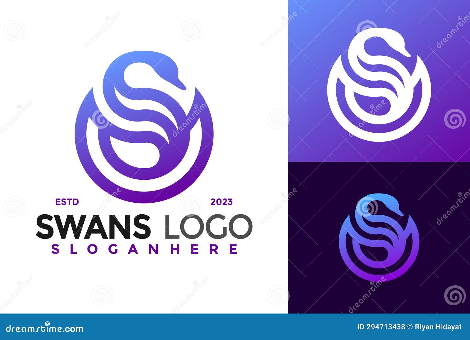 Letter S Swan Logo Design Vector Symbol Icon Illustration Stock Vector ...