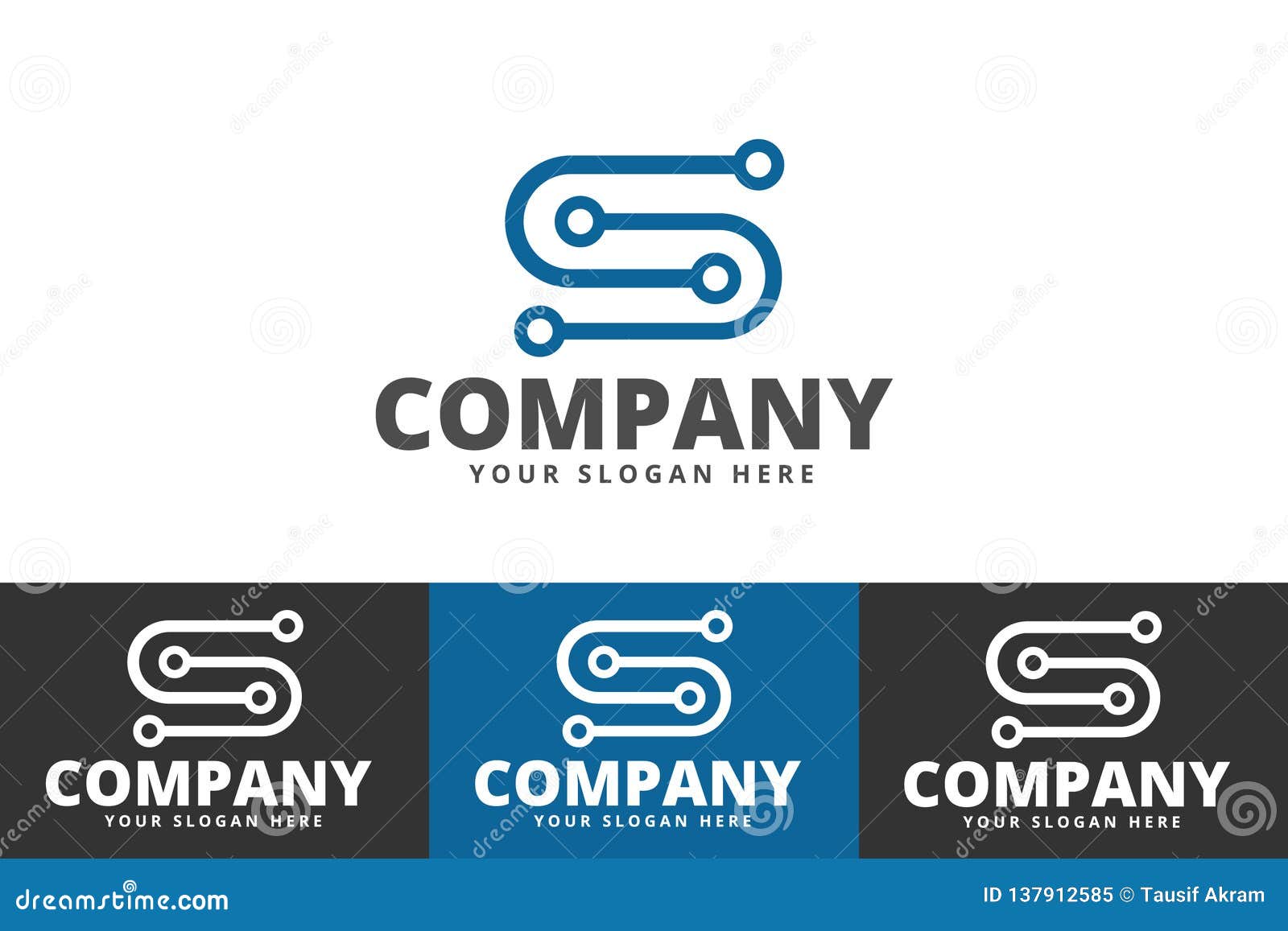Letter S Technology Creative Logo Design Stock Illustration ...