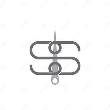 Letter S Thread Needle Symbol Logo Vector Stock Vector - Illustration ...