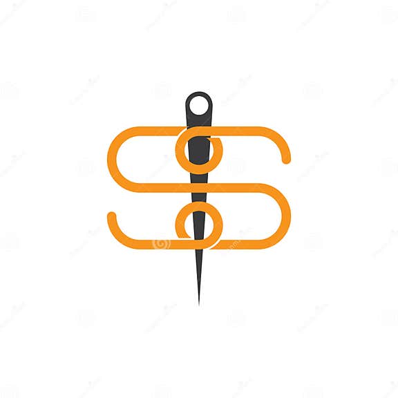 Letter S Thread Needle Symbol Logo Vector Stock Vector - Illustration ...