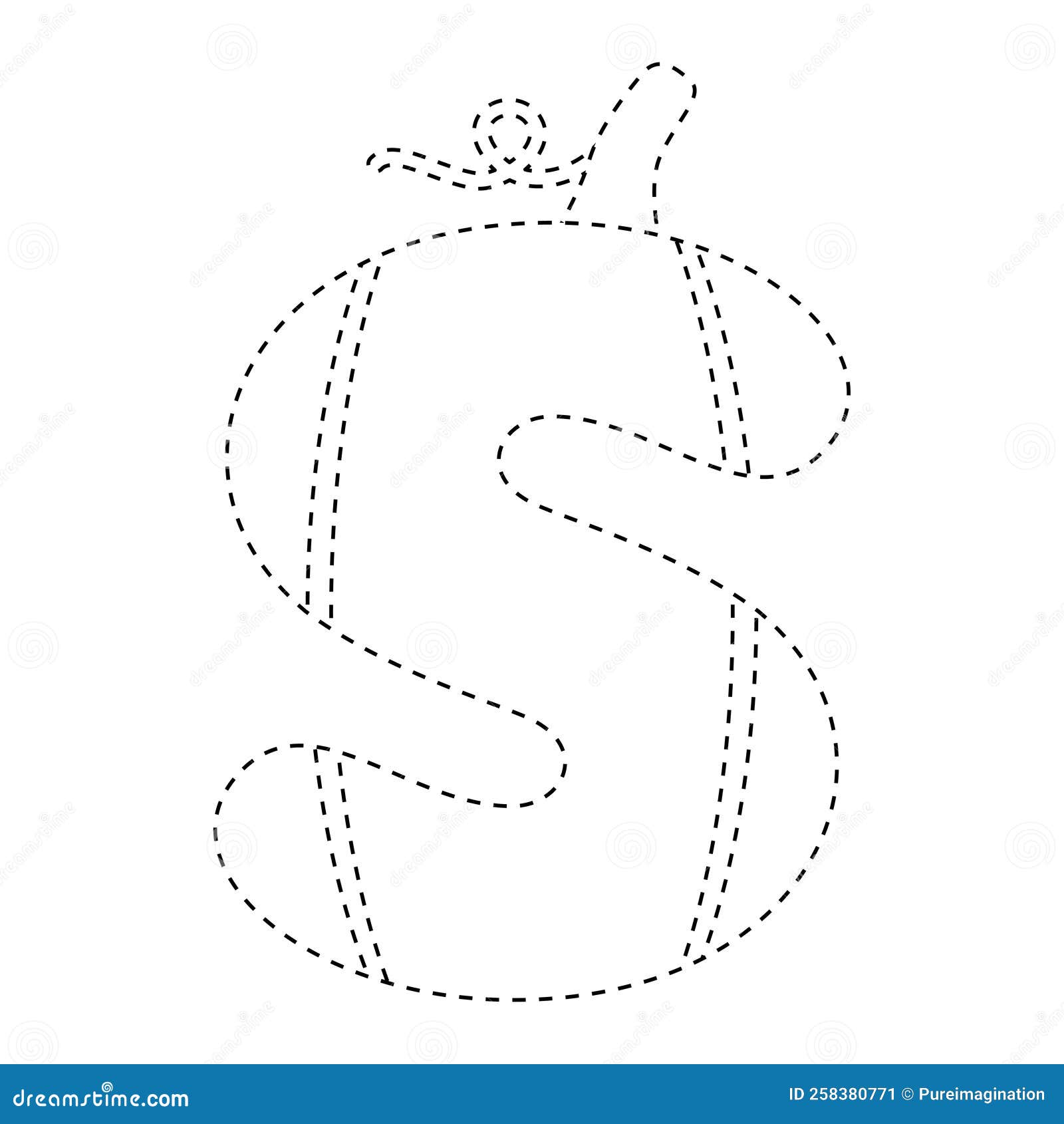 Letter S Tracing Worksheet for Kids Stock Vector - Illustration of font ...