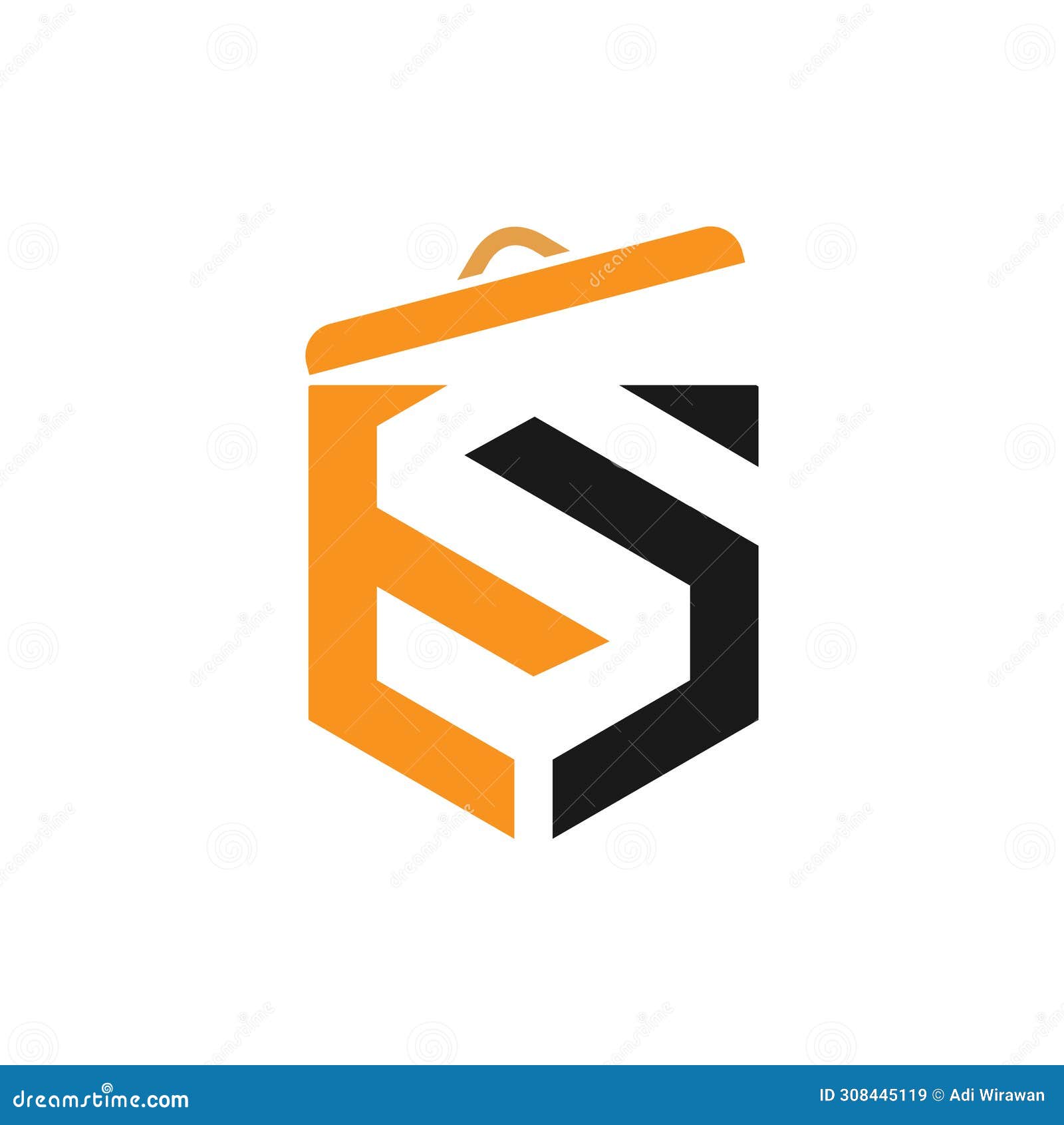 Letter S Trash Can Logo stock vector. Illustration of reuse - 308445119