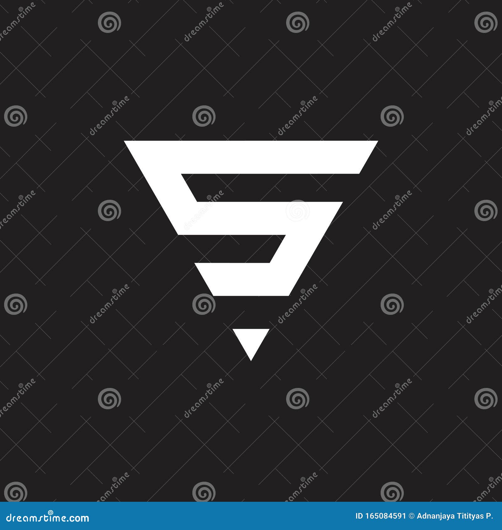 Letter S Triangle Pencil Geometric Logo Vector Stock Vector ...