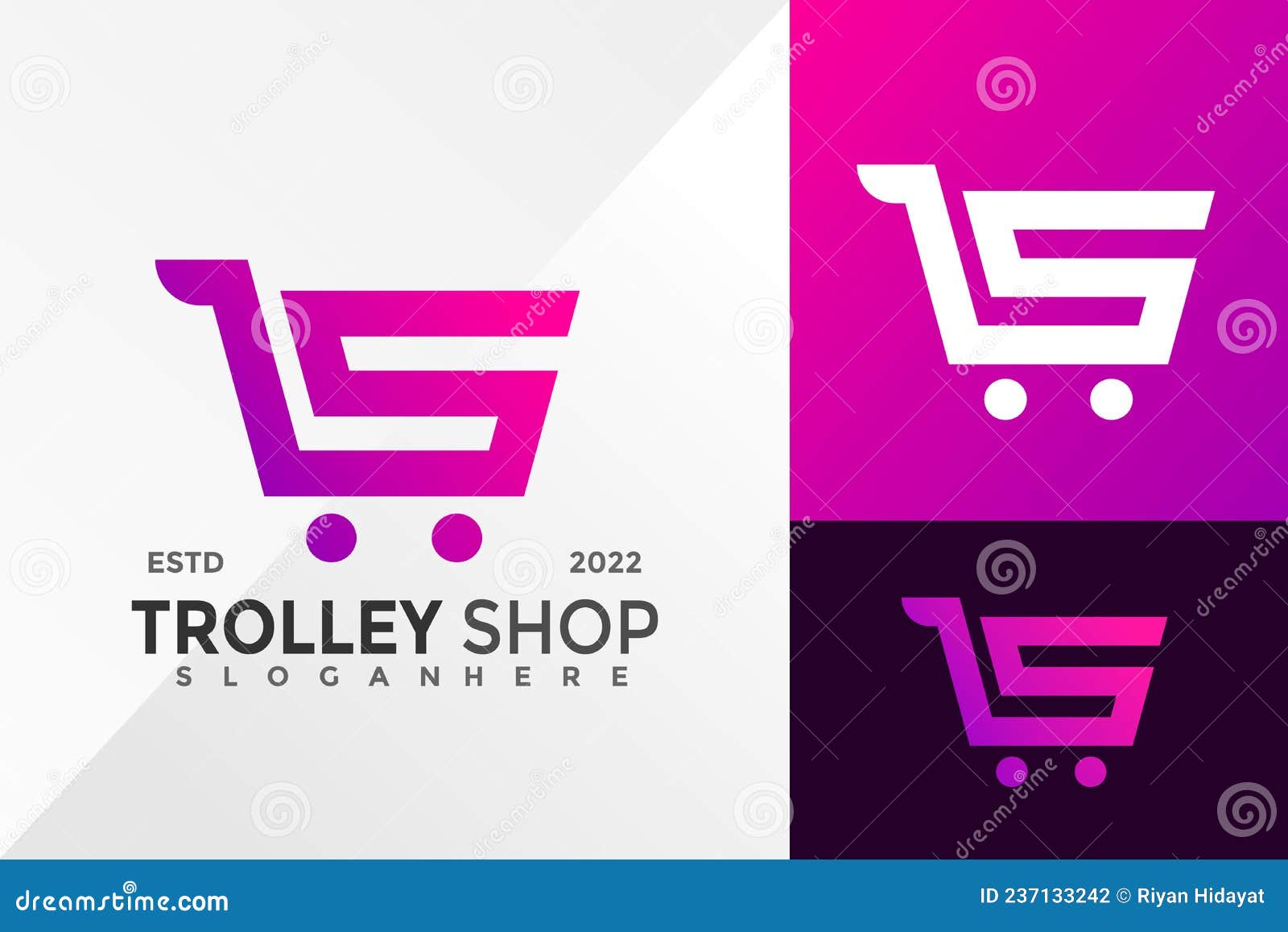 Letter S Trolley Shop Logo Design Vector Illustration Template Stock ...