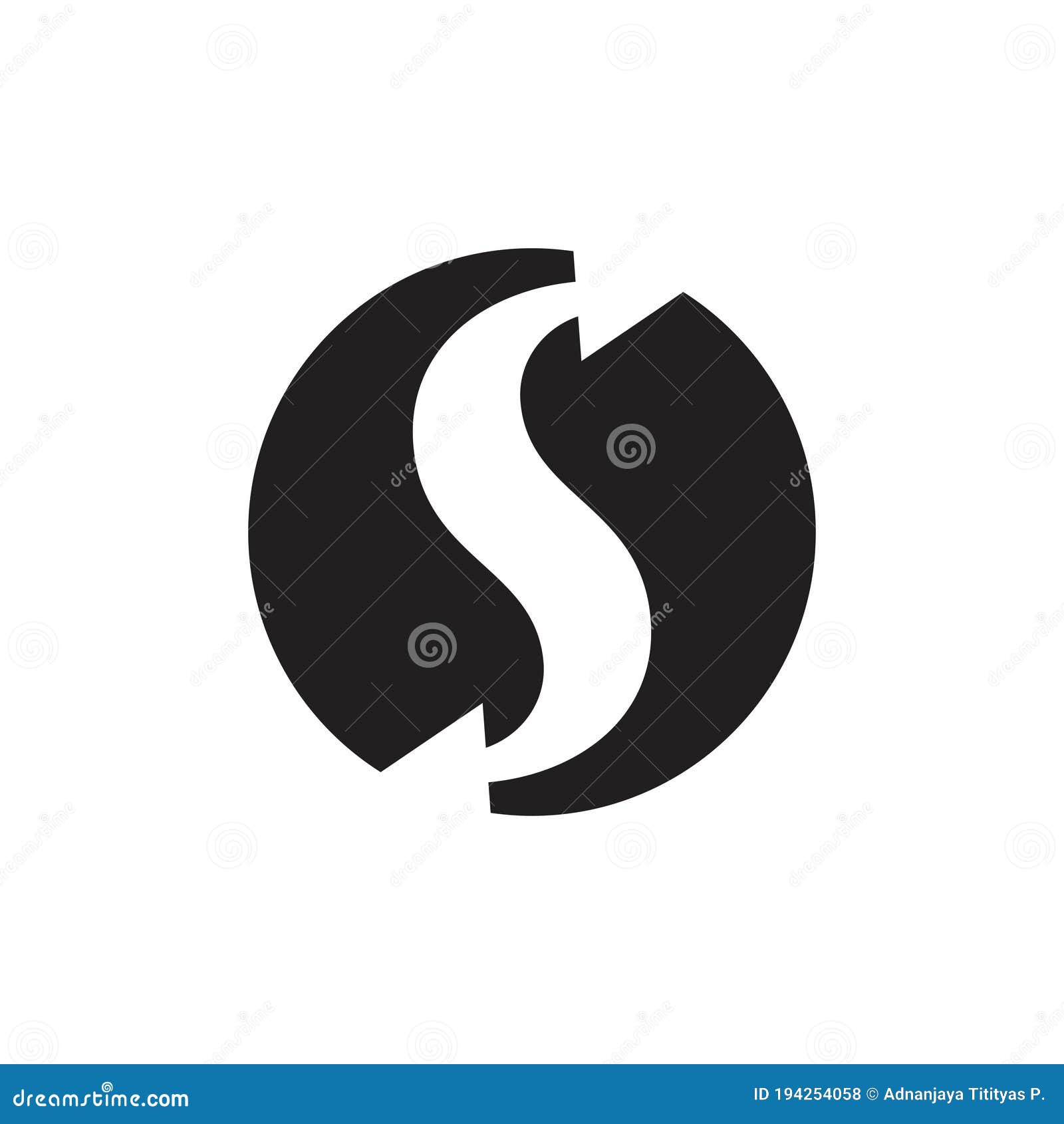 Letter S Two Arrow Negative Space Logo Vector Stock Vector ...