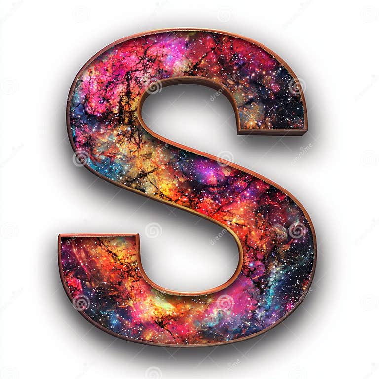 Vibrant Letter S Crafted Cosmic Infinity Design Set Clean White ...