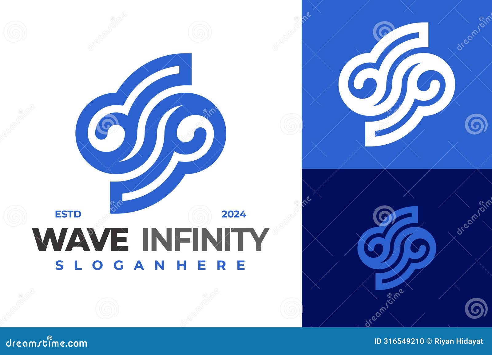 Wave Infinity And Mountain Logo Design Inspiration Vector Illustration ...