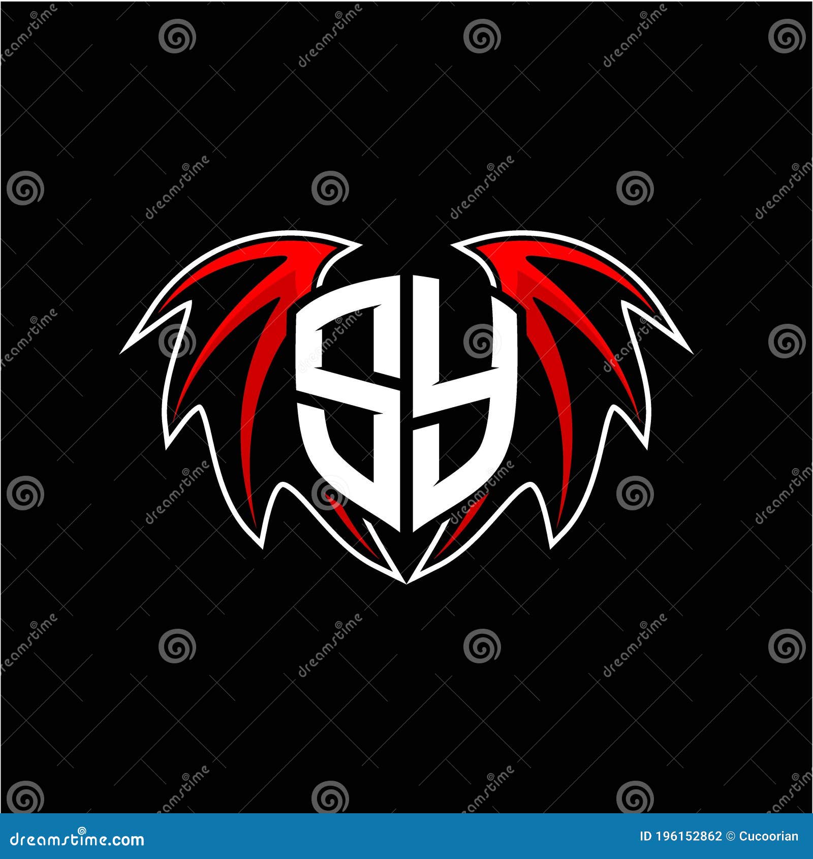 Letter S Y Initial Vector Logo Template with a Minimalist Dragon Wing ...