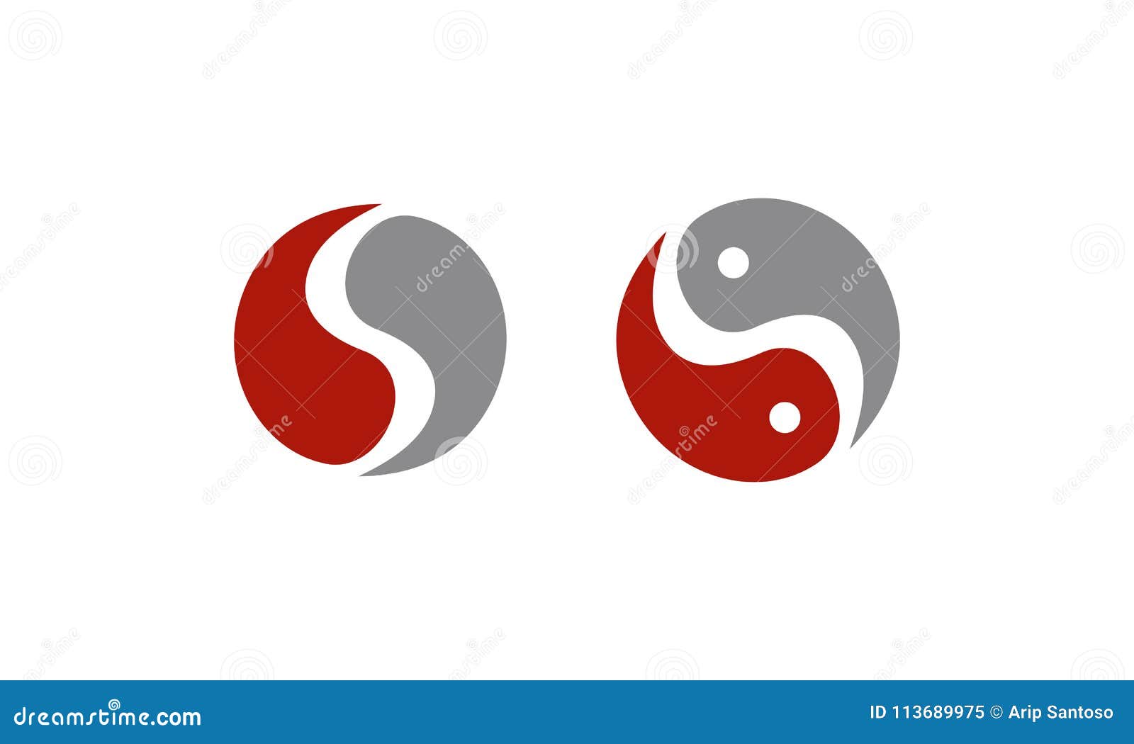 Letter S Yin Yang stock vector. Illustration of medical - 113689975